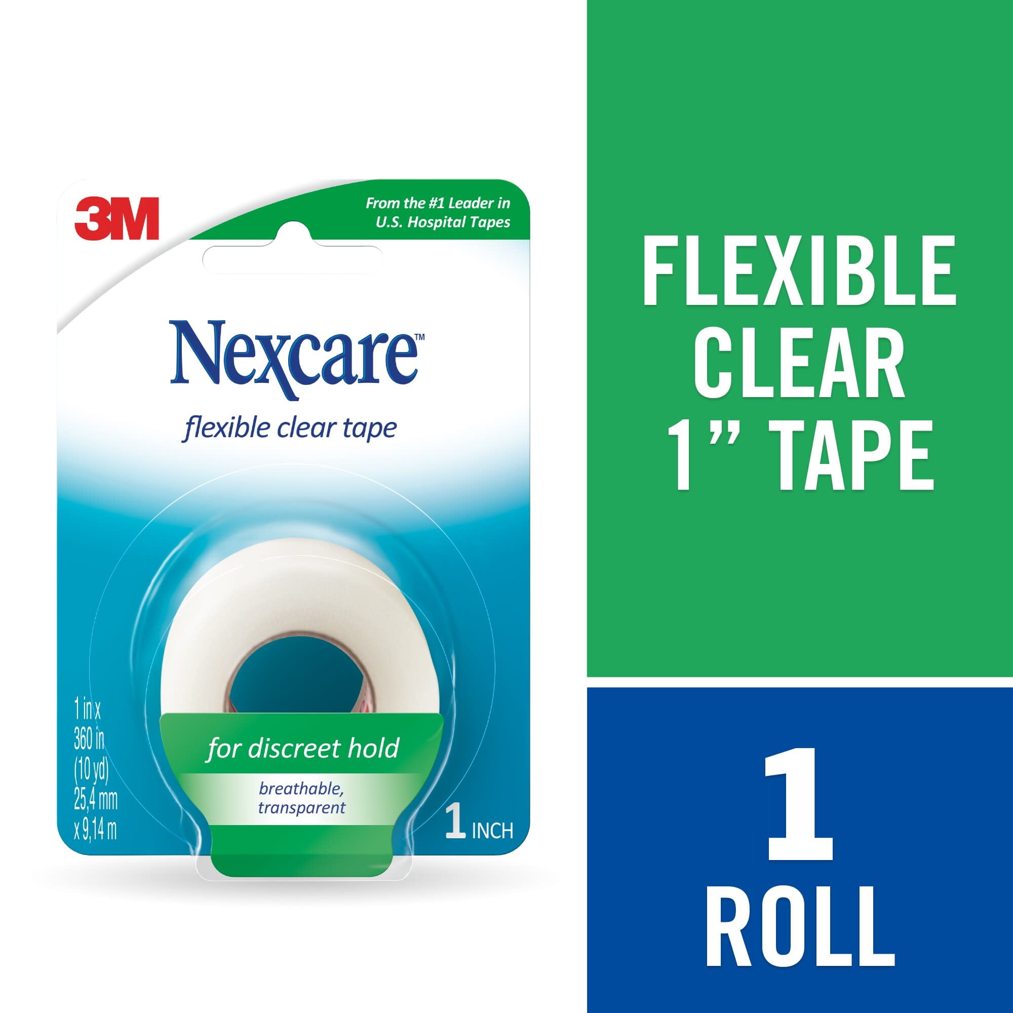 Nexcare Flexible Clear First Aid Tape, Hypoallergenic, From the #1 ...