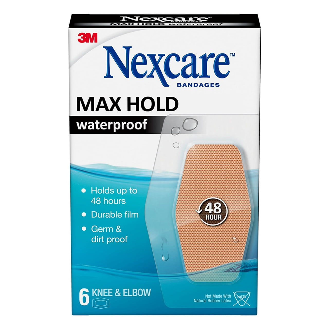 Nexcare Max Hold Knee and Elbow Waterproof Bandages, 6 Ea.. - Walmart.com