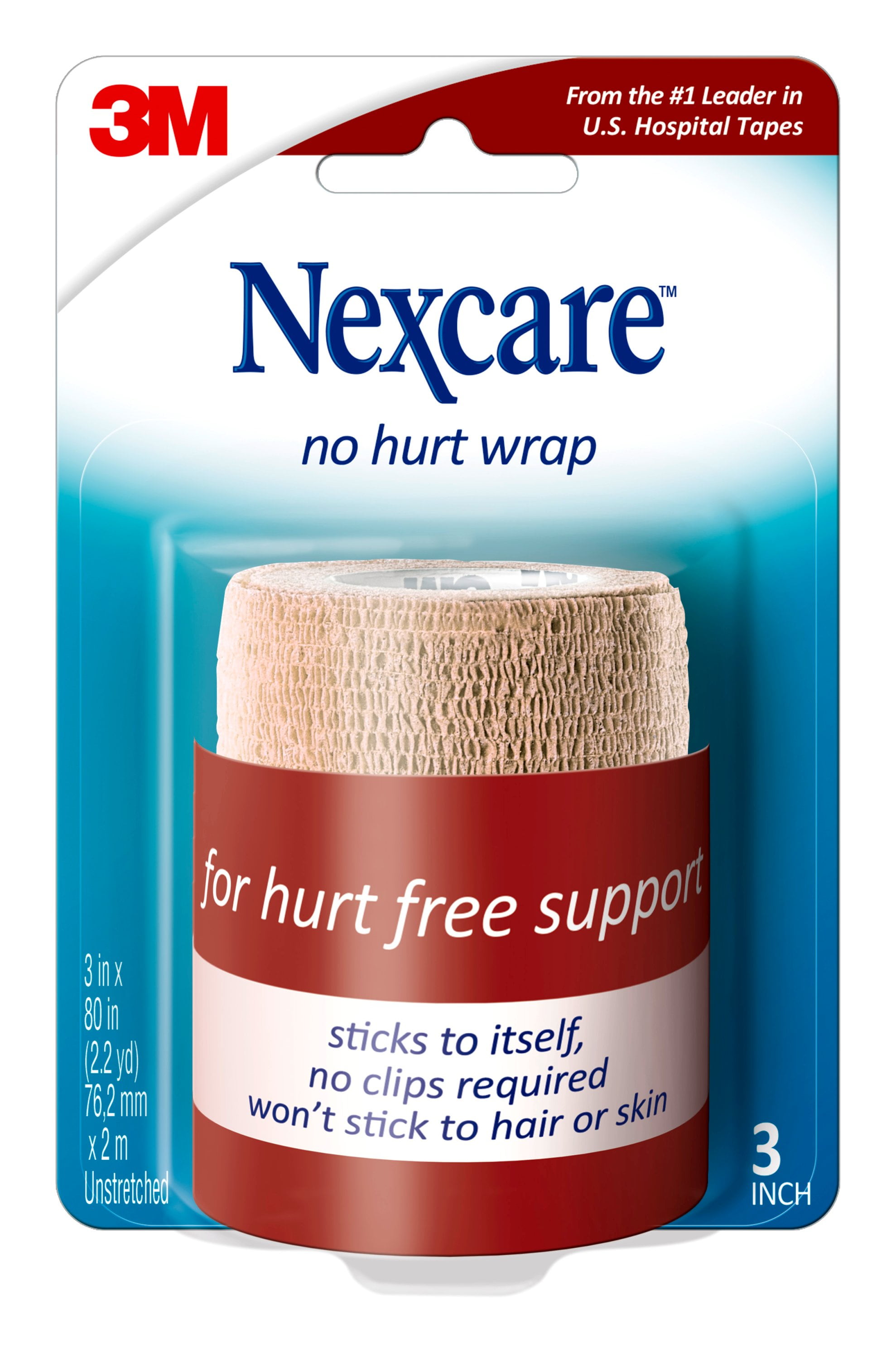Nexcare No Hurt Wrap, 3 in x 2.2 yd, Unstretched - Walmart.com