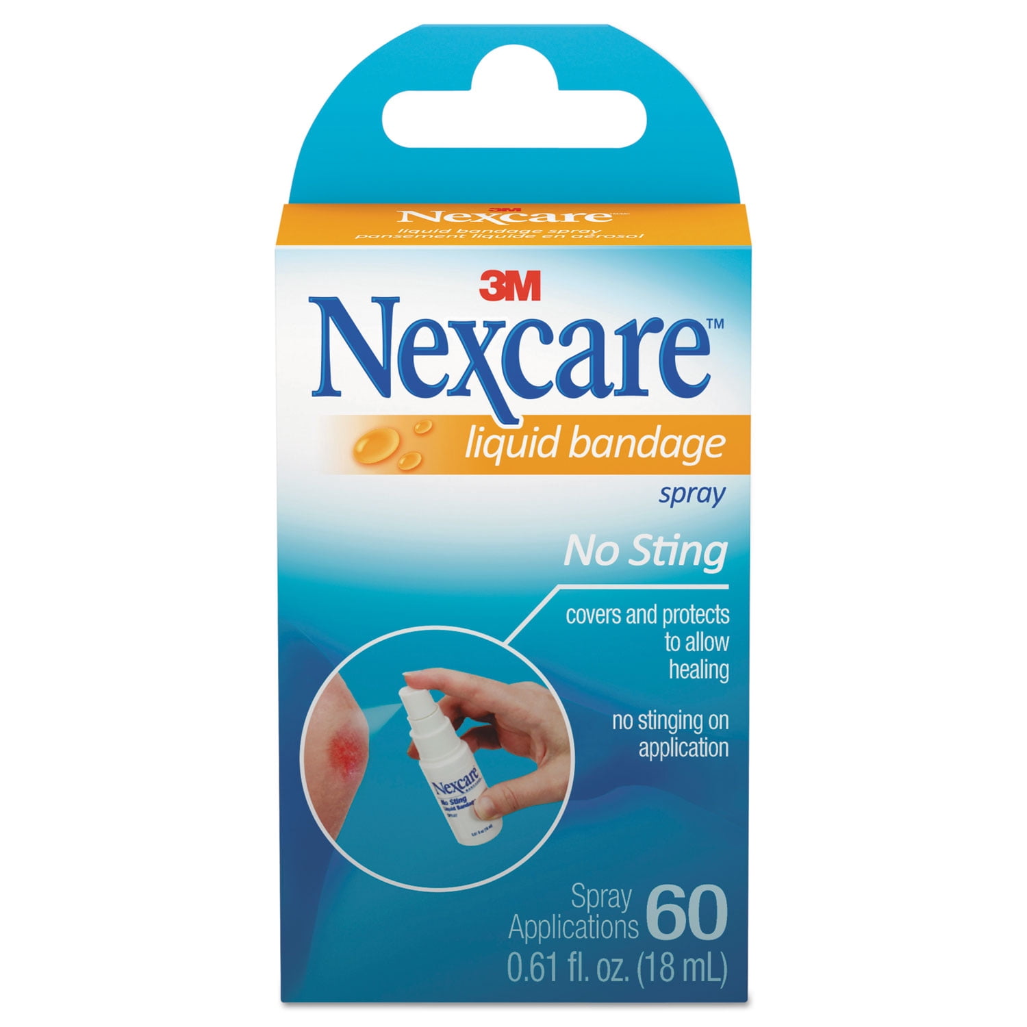 Nexcare No Sting Liquid Bandage Spray for Sensitive Skin, Wound Care ...