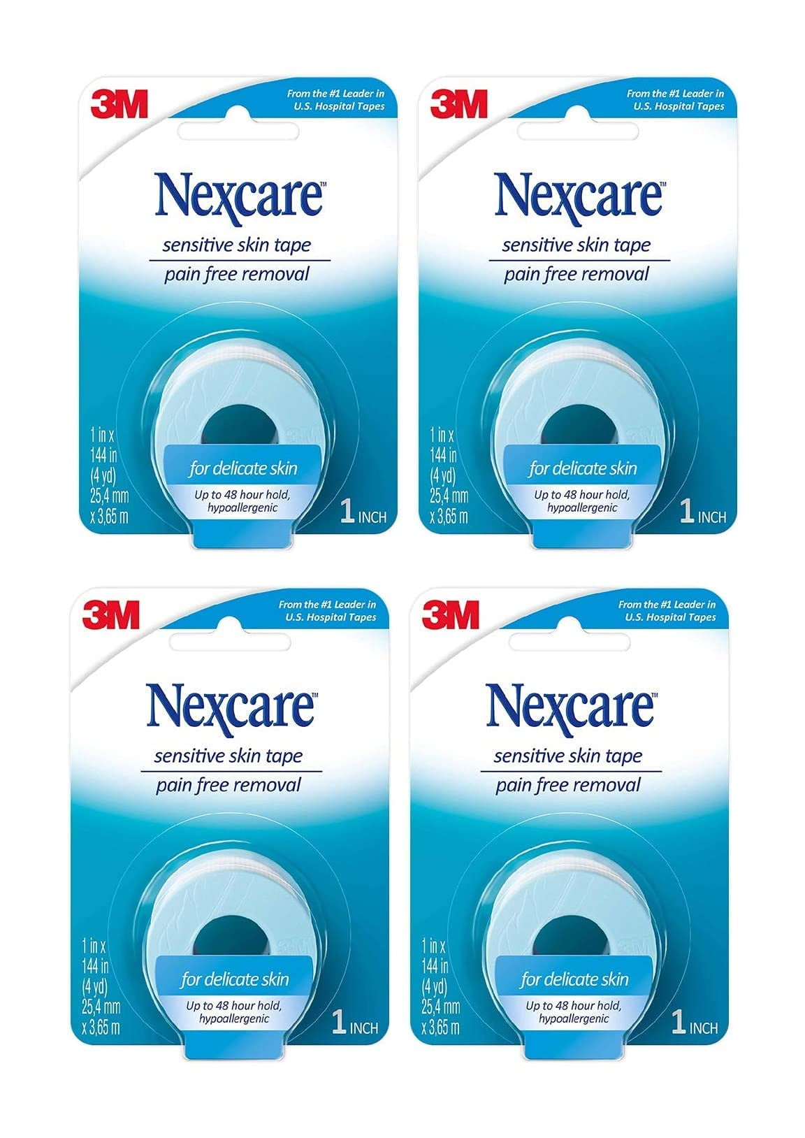 Nexcare Sensitive Skin Low Trauma Tape, 4 count - Walmart.com