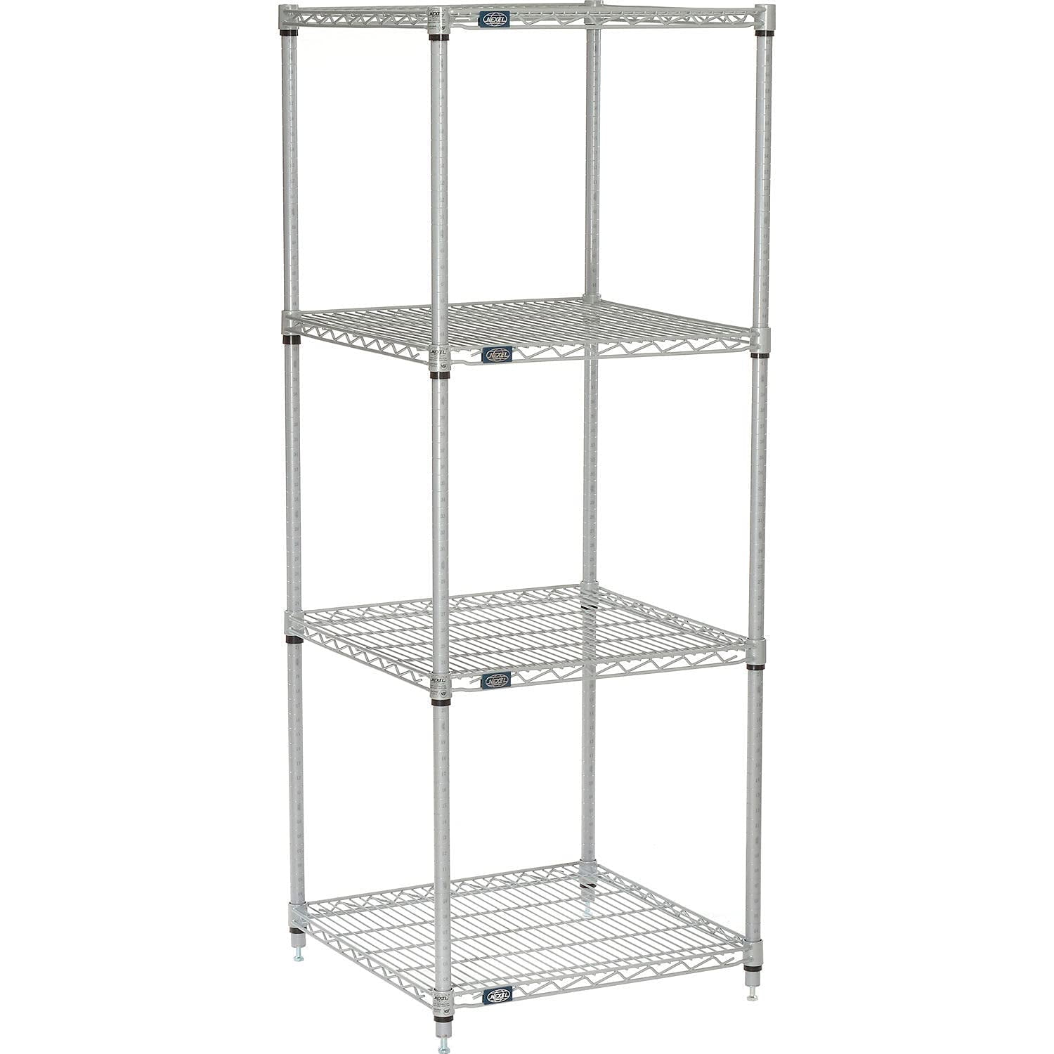 Nexel 24" x 24" x 63", 4 Tier, NSF Listed Adjustable Wire Shelving ...