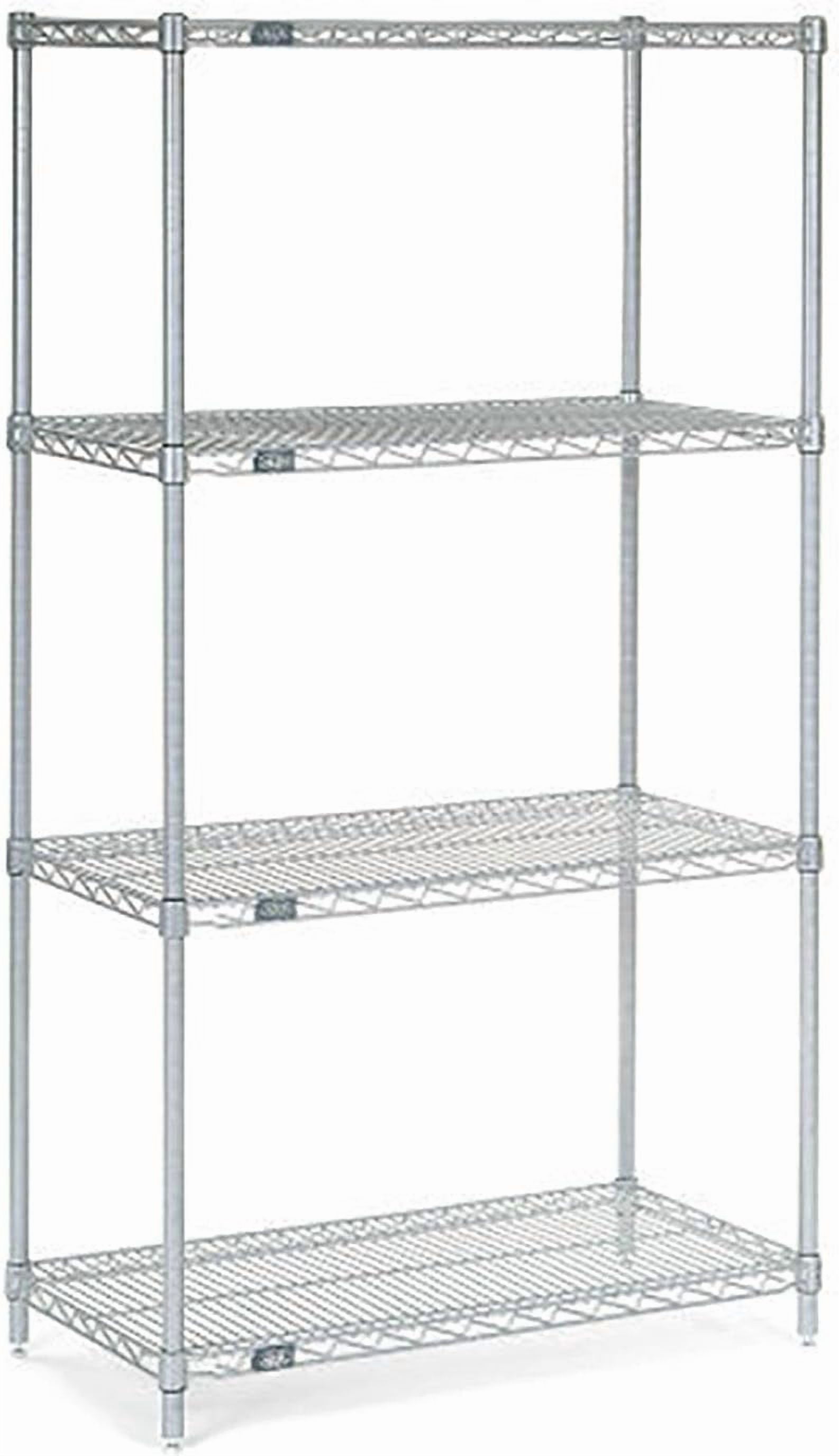 Nexel Adjustable Wire Shelving Unit, 4 Tier, Commercial Dry Storage ...
