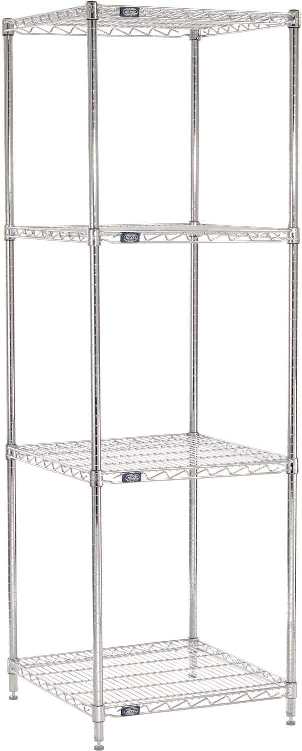 Nexel Adjustable Wire Shelving Unit, Commercial Dry Storage Rack ...