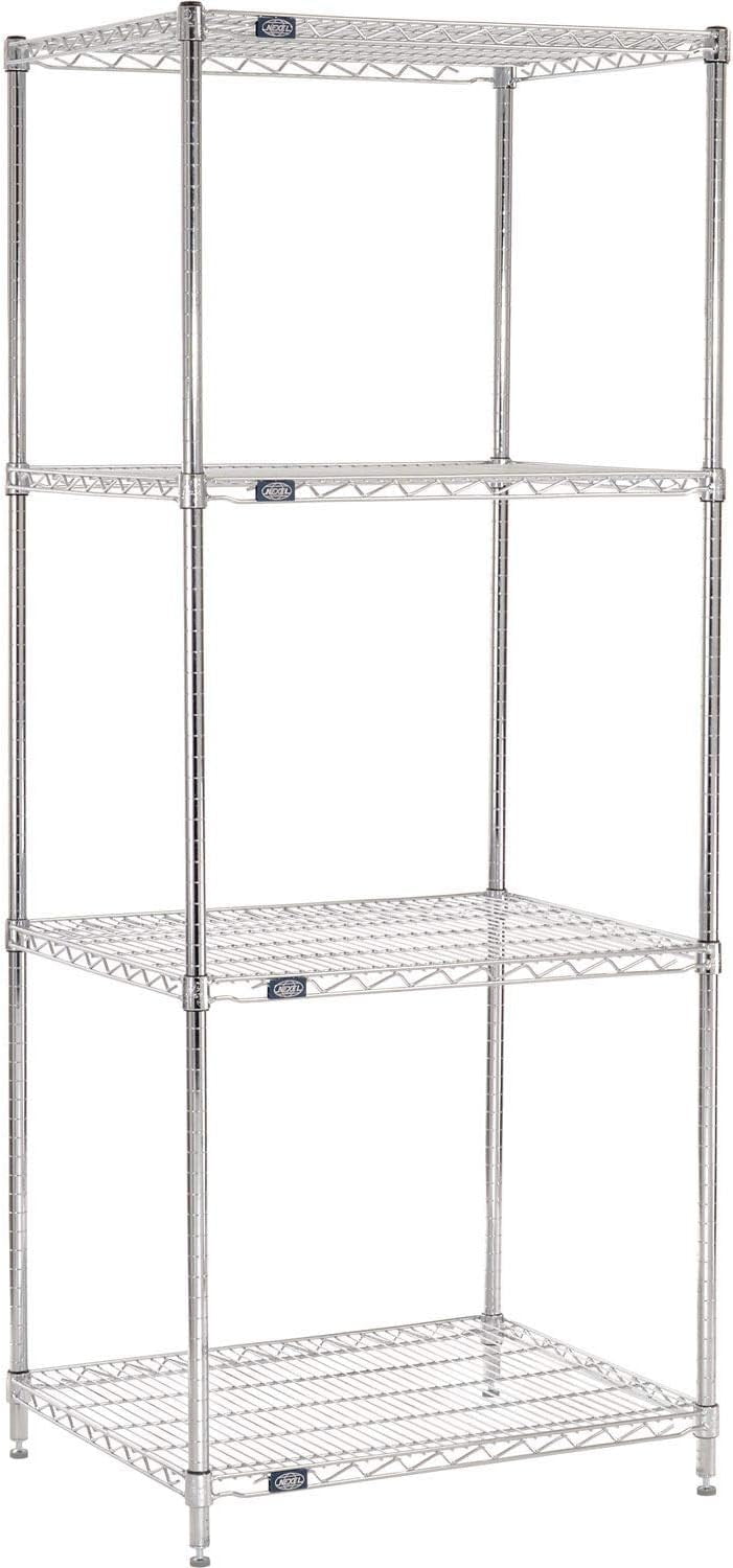 Nexel Adjustable Wire Shelving Unit, Commercial Dry Storage Rack ...
