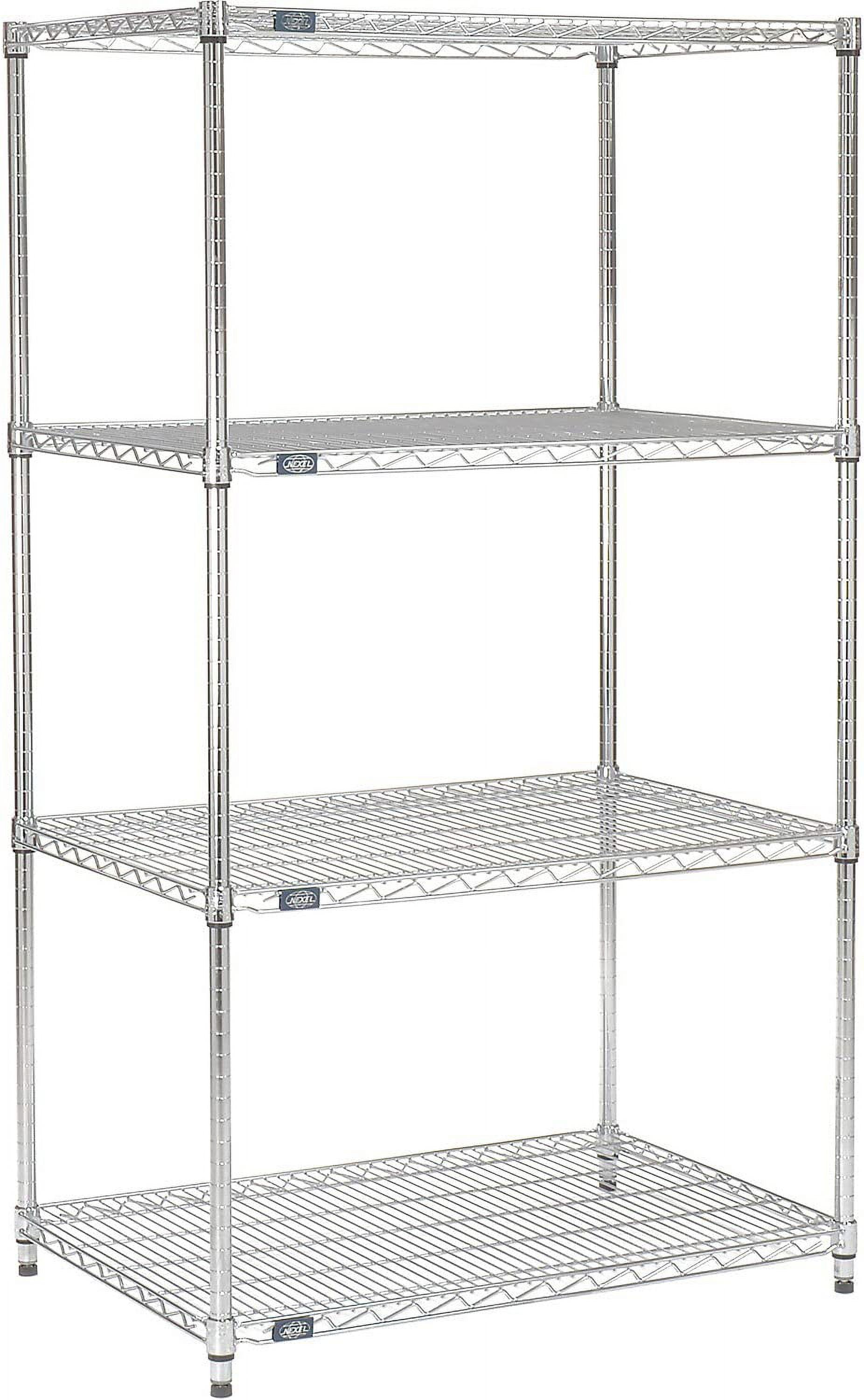 Nexel Adjustable Wire Shelving Unit, Commercial Dry Storage Rack ...