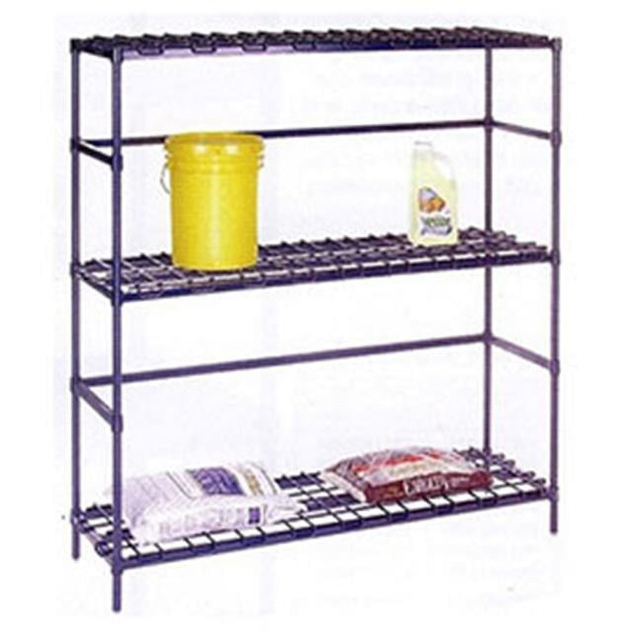 Nexel BK183652Z Poly-Z-Brite 2-Shelf Container/Keg Rack, 36"W x 18"D x ...