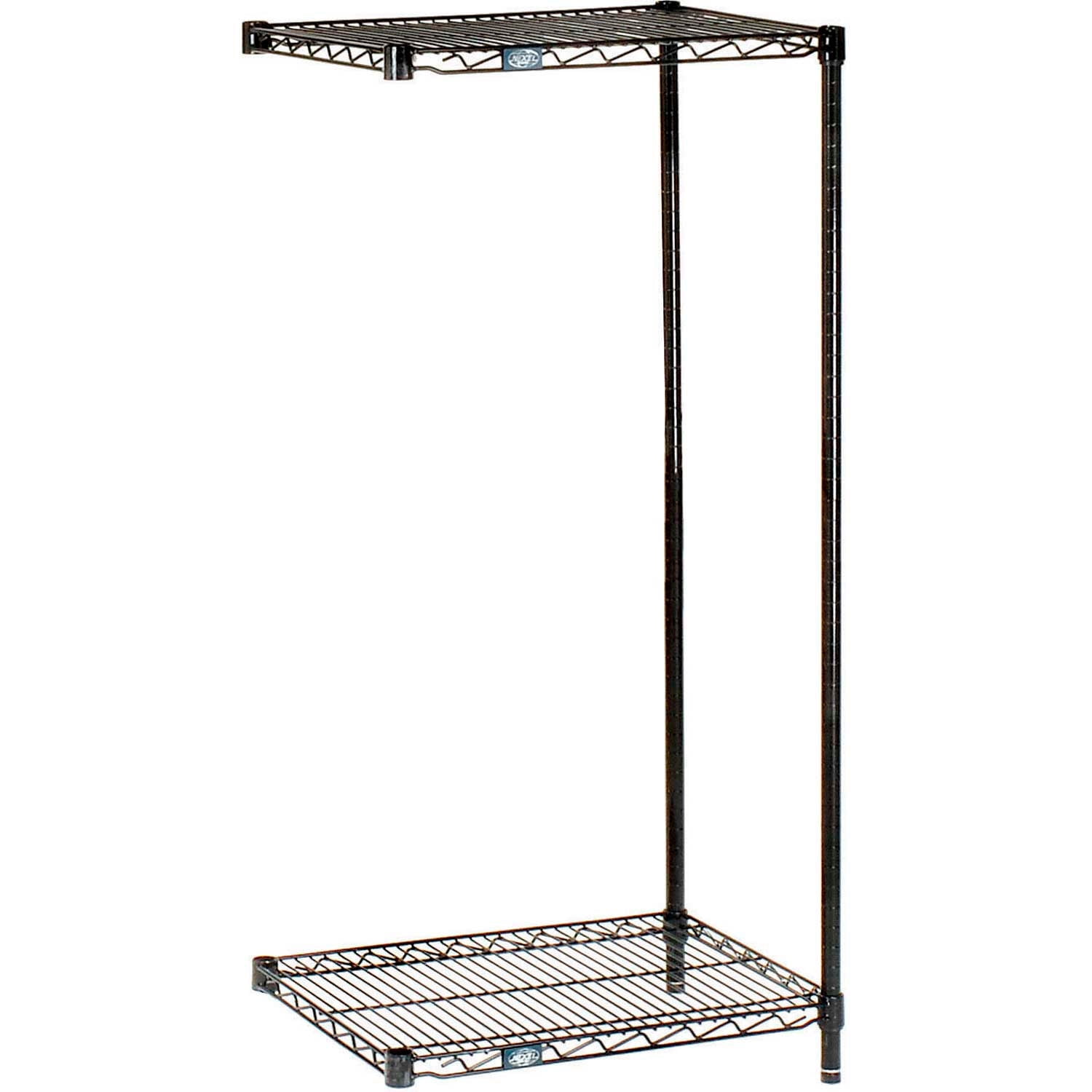 Nexel Black Epoxy, 2 Tier, Wire Shelving Add-On Unit, 36"W x 18"D x 34 ...