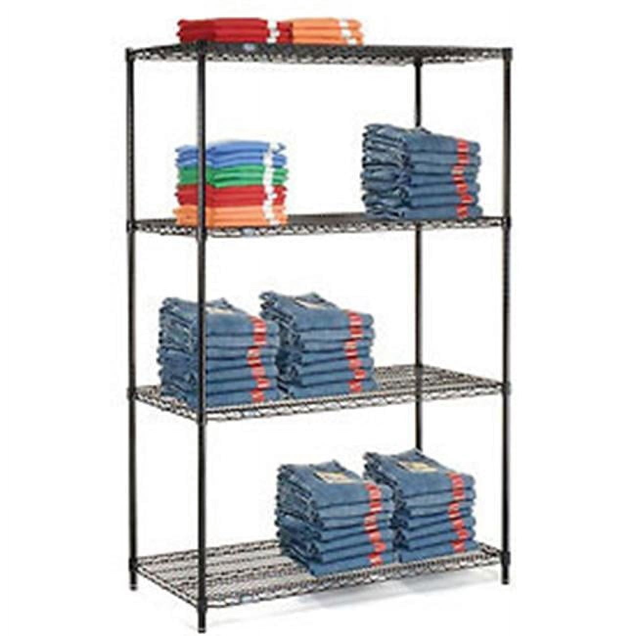 Nexel Black Epoxy Wire Shelving - Black Epoxy - 42 x 18 x 74 in ...