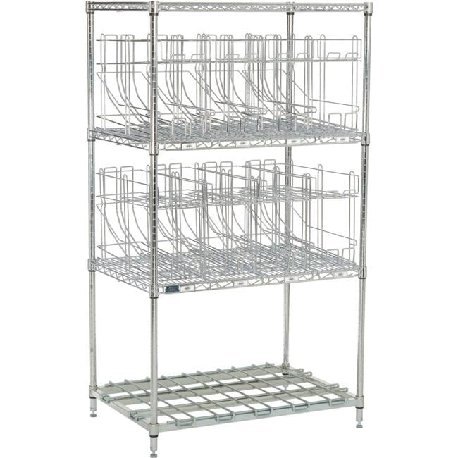 Nexel CR2436DS Can Rack System 3 Tier Chrome Bottom Dunnage Shelf 36""W ...
