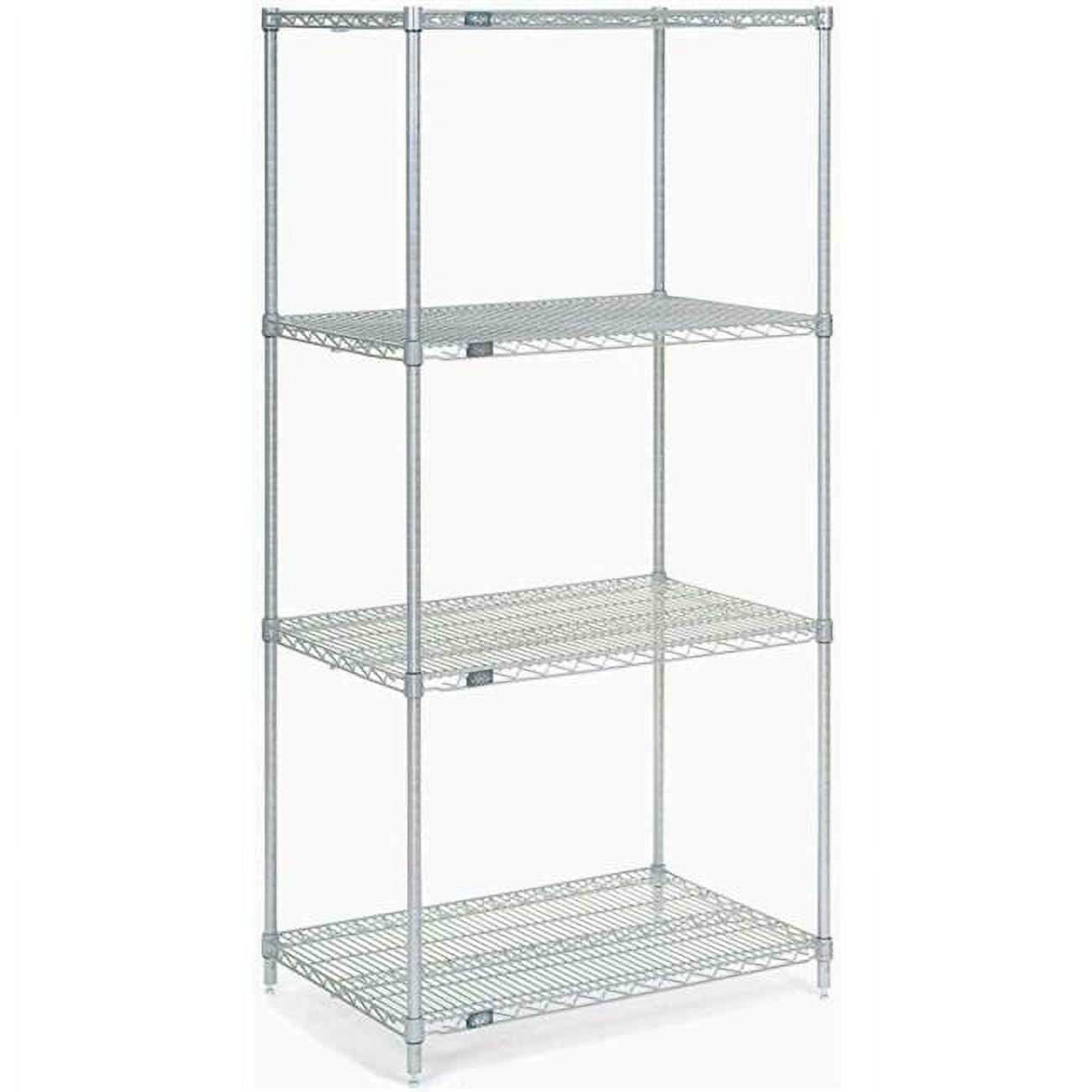 Nexel Chrome Wire Shelving Starter Unit - 5 Tier - 24"W x 18"D x 74"H ...