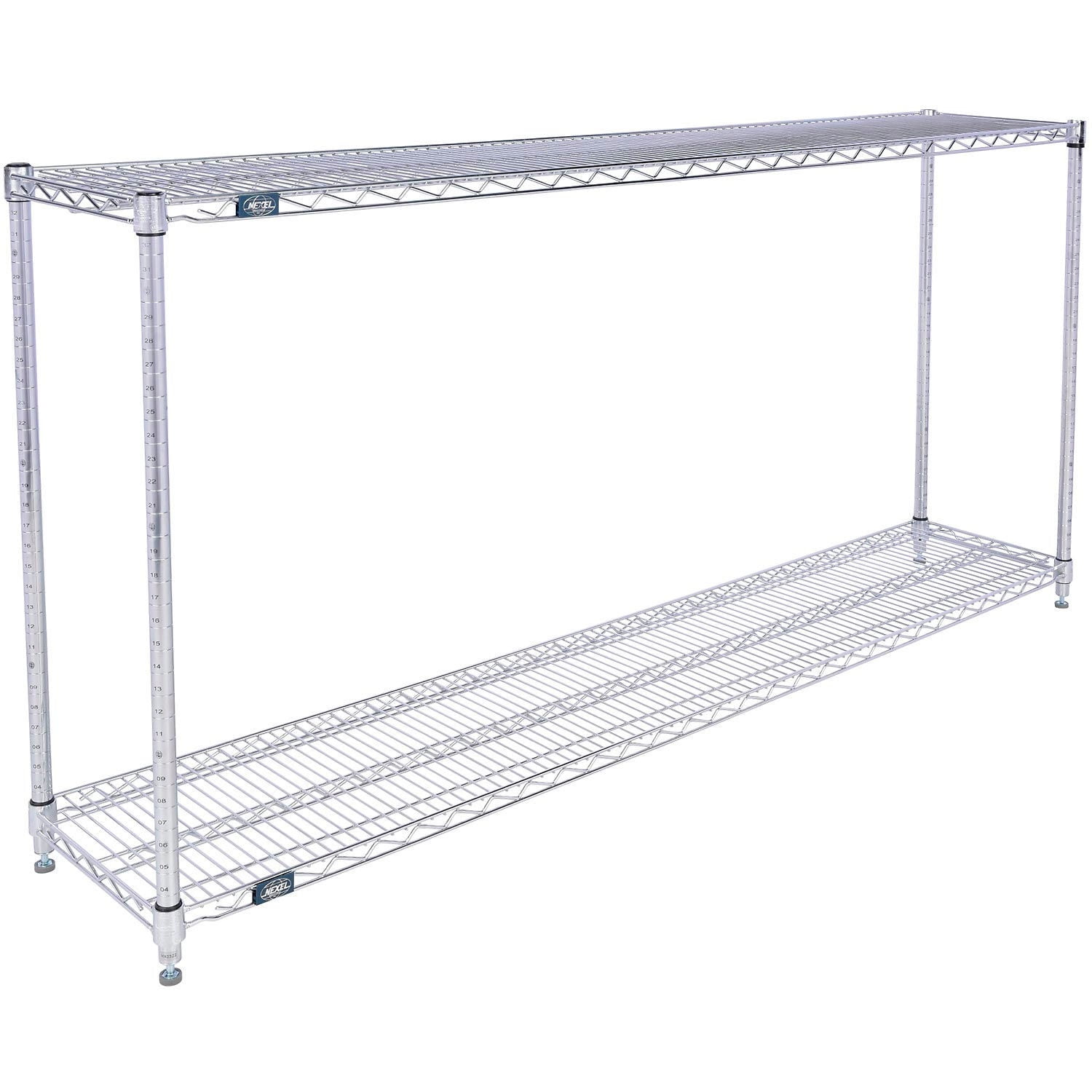 Nexel 2 Shelf Chrome ESD Wire Shelving Unit Starter 72""W x 18""D x 34 ...