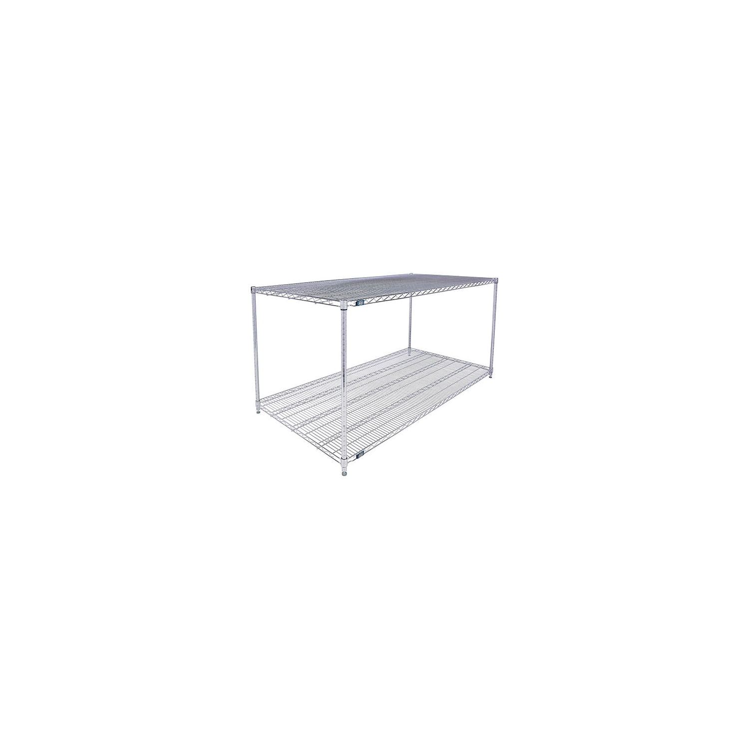 Nexel 2 Shelf Chrome ESD Wire Shelving Unit Starter 72""W x 36""D x 34 ...