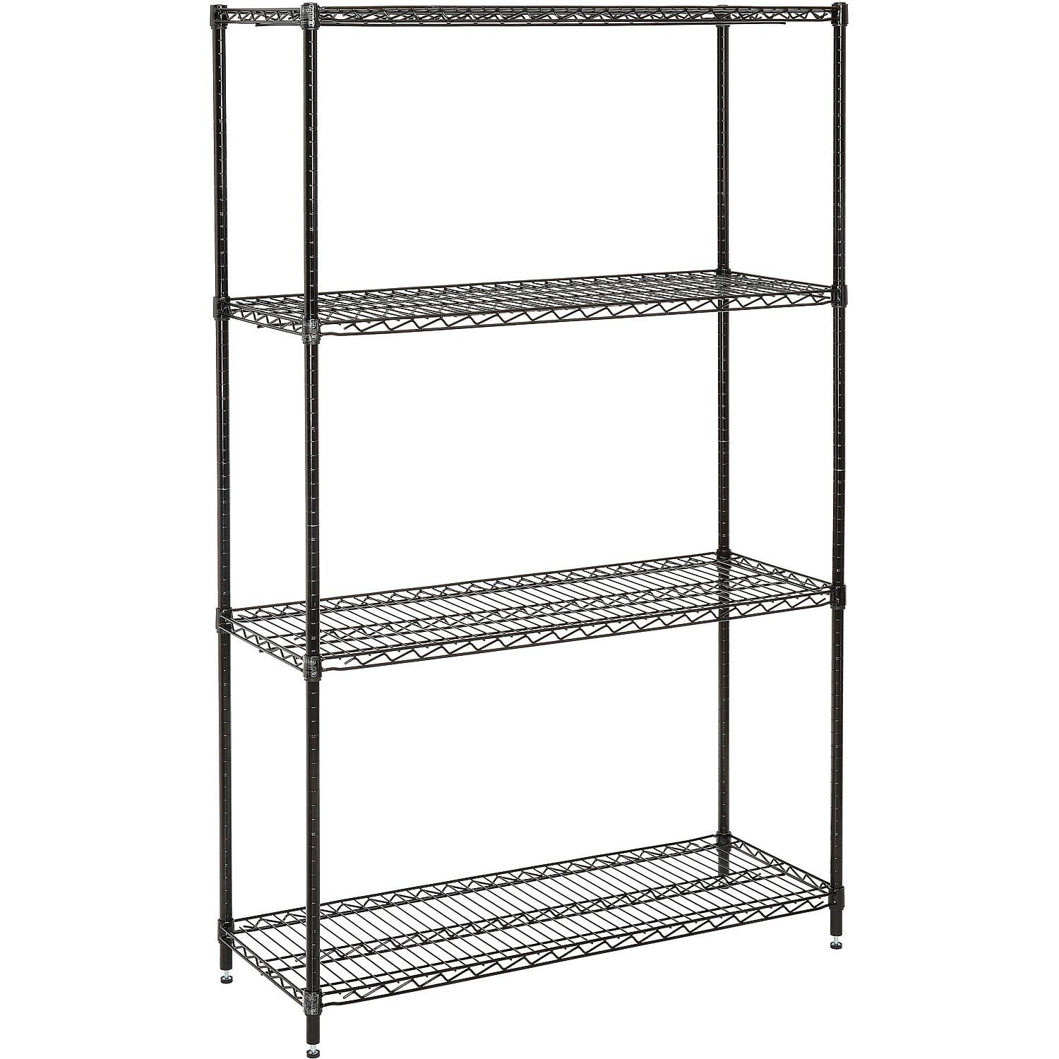 Nexel Economy Adjustable Wire Shelving Unit, 4 Tier, NSF Listed ...