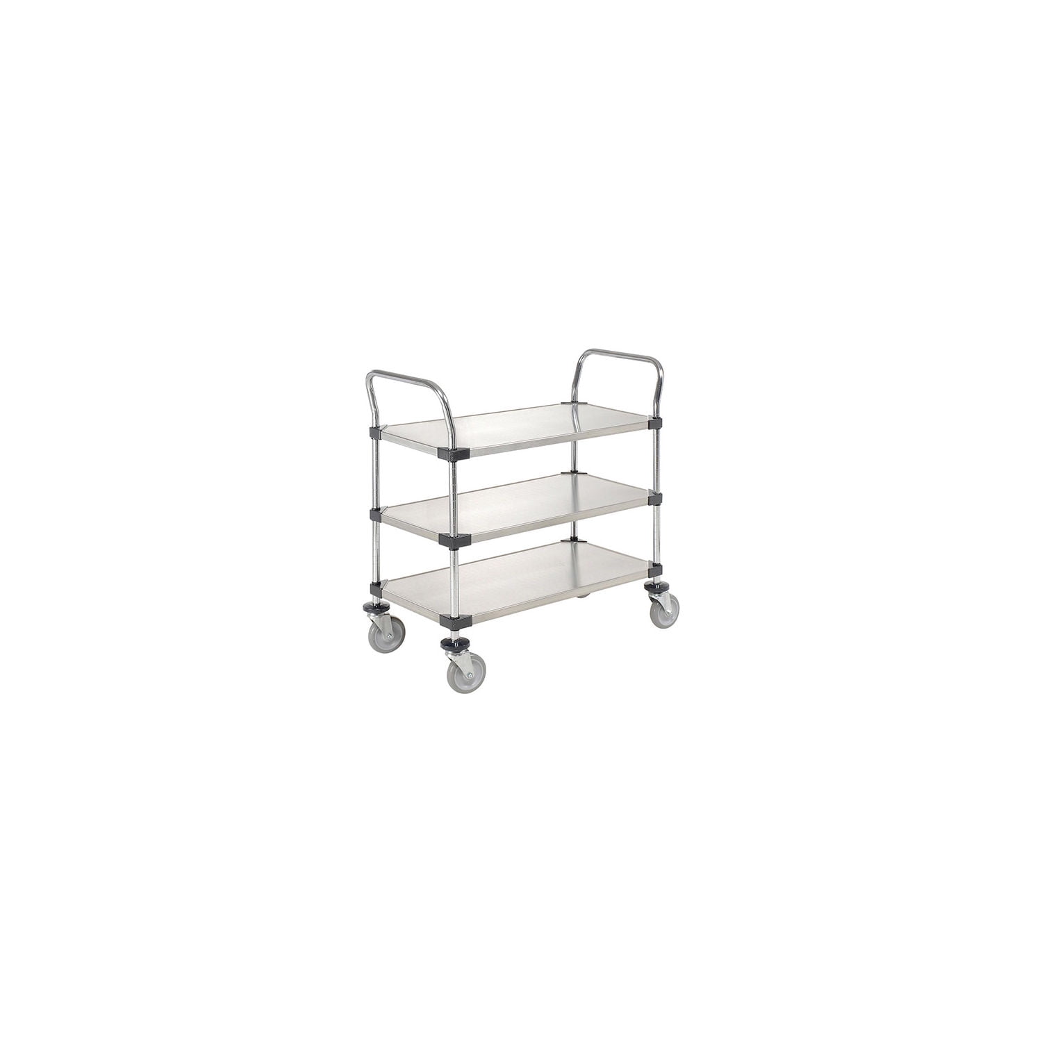 Global Industrial Stainless Steel Utility Cart, 3 Shelves, 48x24x38 ...