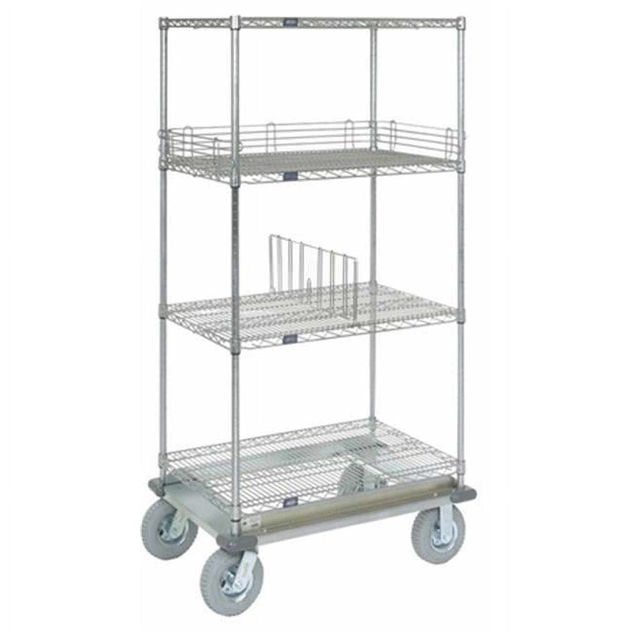 Nexel Industries D2436RCB Wire Shelf Dolly Truck with Rubber 2 Braking ...