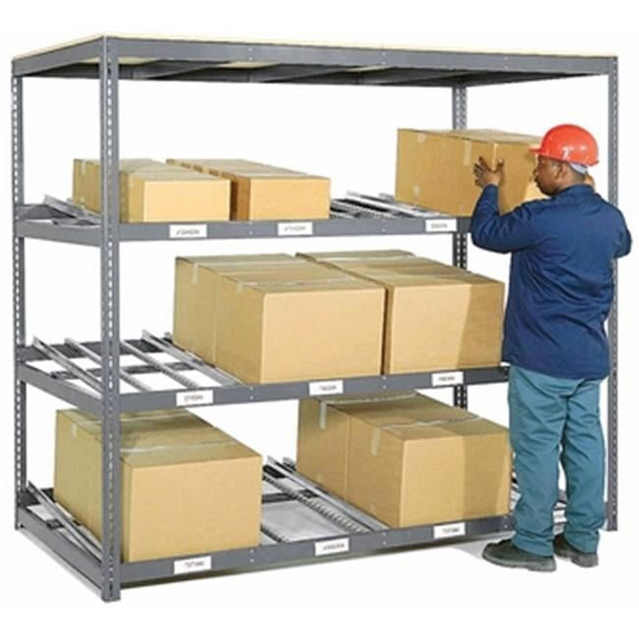 Nexel Industries GFR83 3 Level Carton Gravity Flow Rack, 96 x 96 x 84 ...