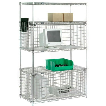 Nexel Nexelon, 4 Tier, Wire Shelving Unit, 1 Heavy Duty Shelf, 60"W x ...