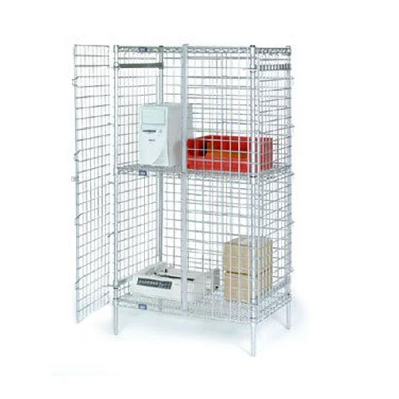 Nexel Industries SU1836C Security Shelving Unit with 2 in. Square Grid ...