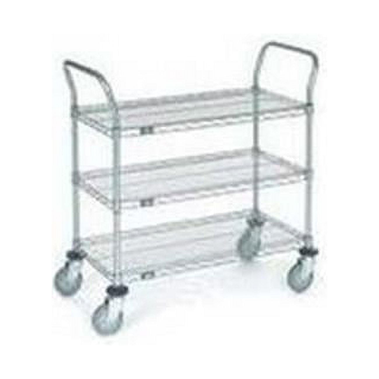 Nexel Industries Shelf Cart Solid Plastic 3 Shelves in Chrome Finish ...