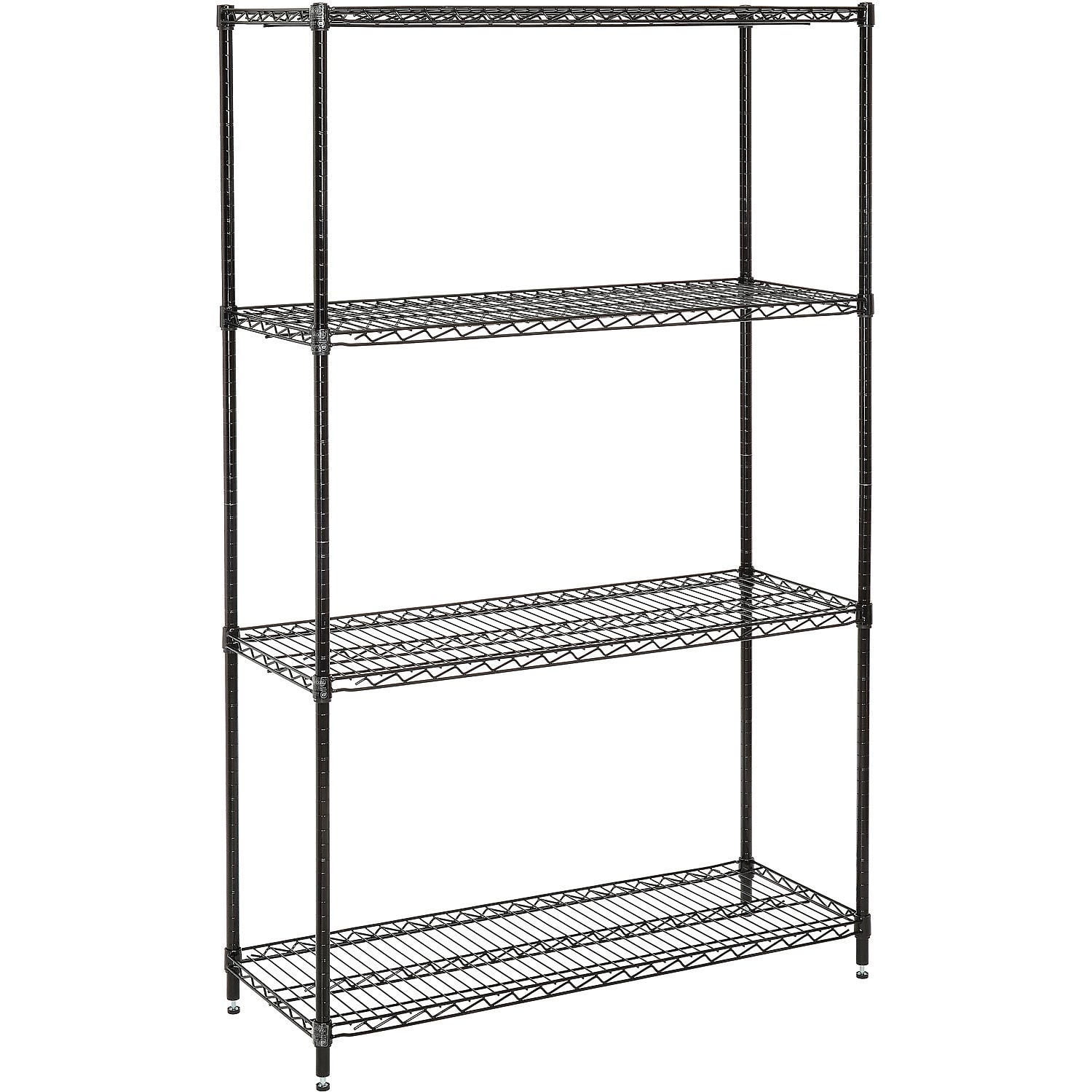 Nexel Economy Adjustable Wire Shelving Unit, 4 Tier, NSF Listed ...