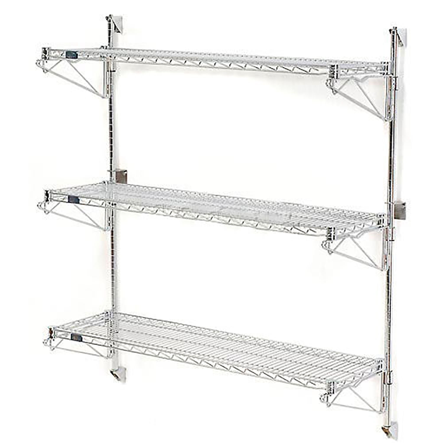 Nexel Poly-Green Adjustable Wall Mount Wire Shelving 3 Shelf Starter 36 ...