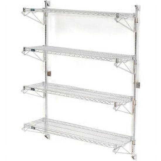 Nexel Poly-Green Wall Mount Wire Shelving - 42"W x 14"D x 63"H 4-Shelf ...