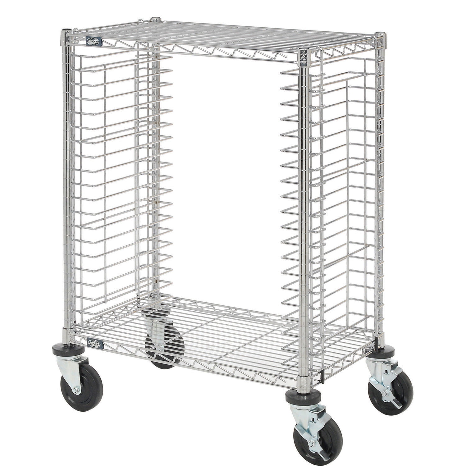 Nexel Side Load Wire Tray Cart with 19 Tray Capacity, 30"L x 18"W x 40 ...