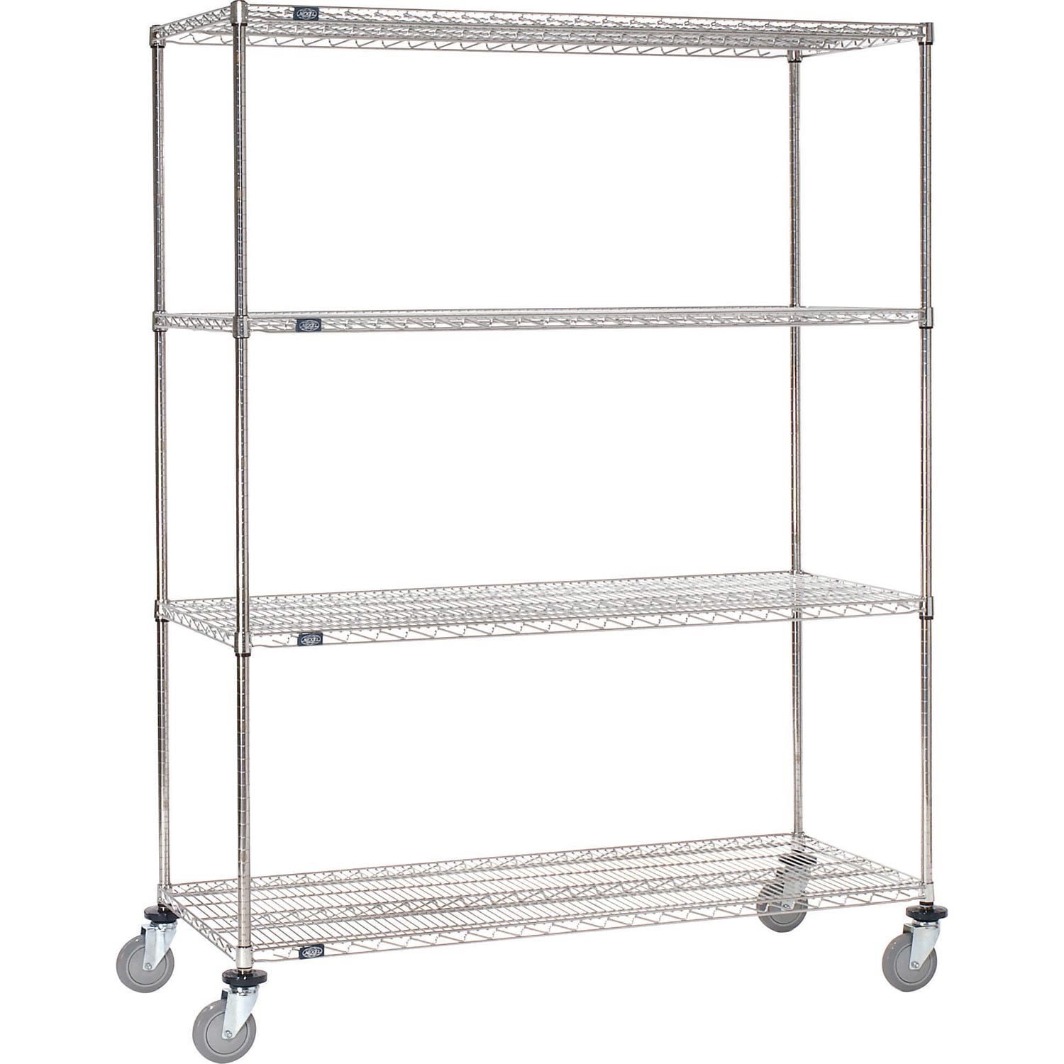 Nexel Stainless Steel Wire Shelf Truck, 48x24x80, 1200 Lb. Capacity ...