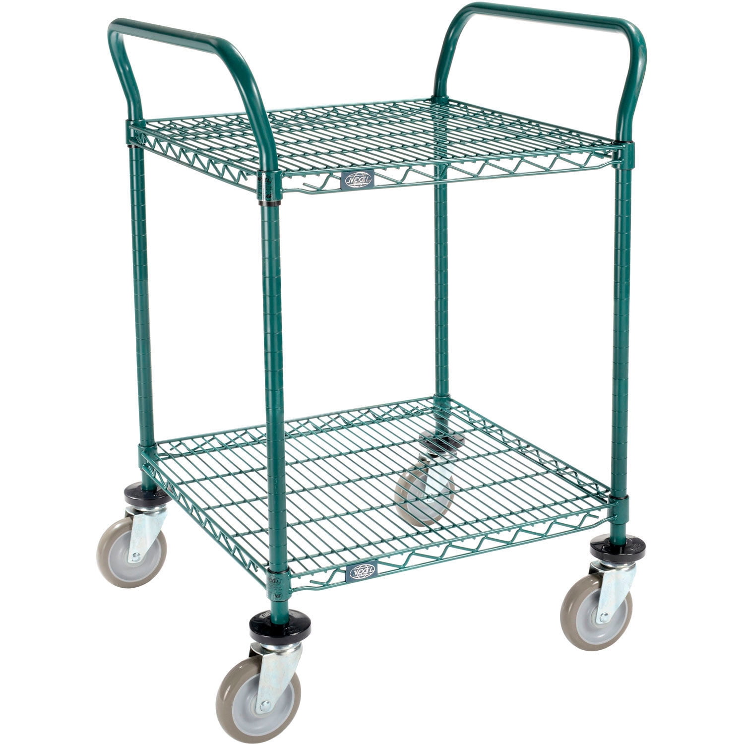 Nexel Utility Cart, 2 Shelf, Poly-Green, 24"L x 24"W x 39"H ...