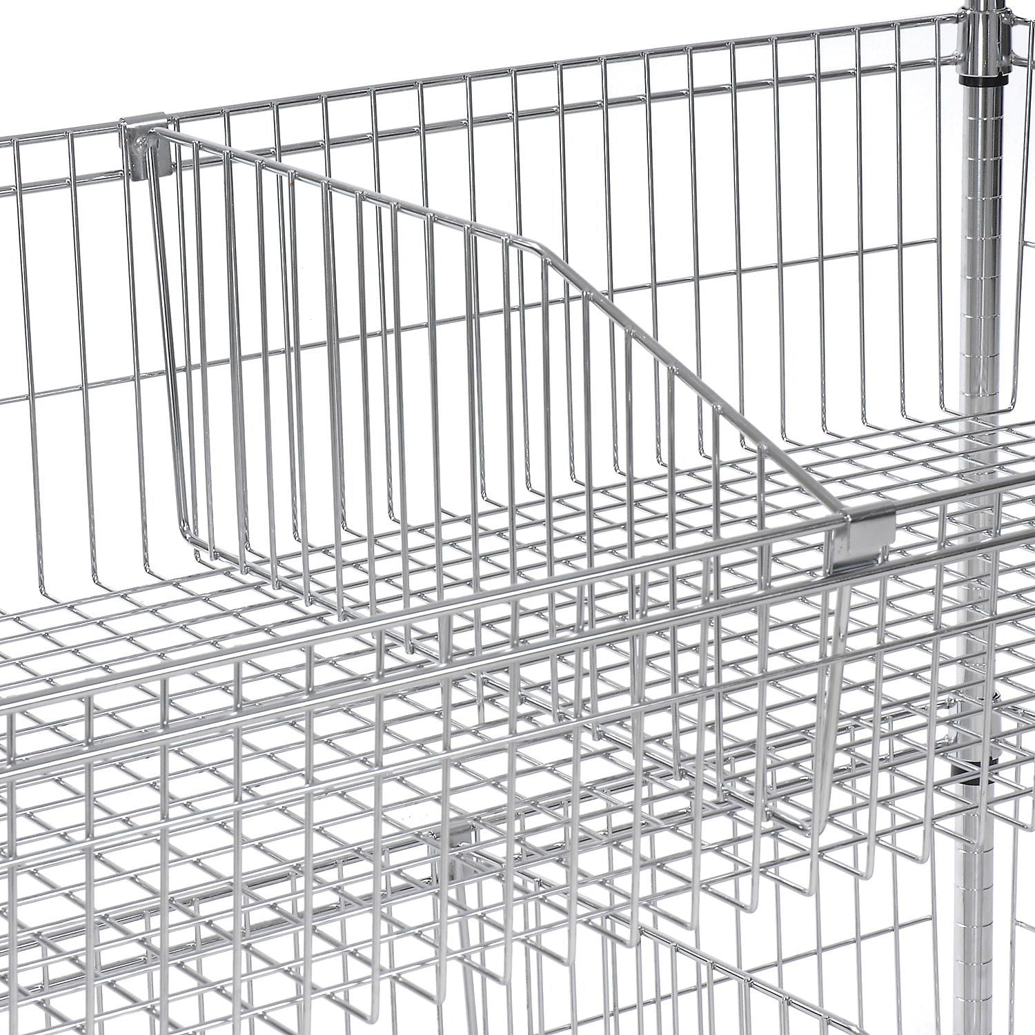 Nexel WBD18C Wire Shelf Basket Divider 18"D x 10"H, Steel, Silver ...