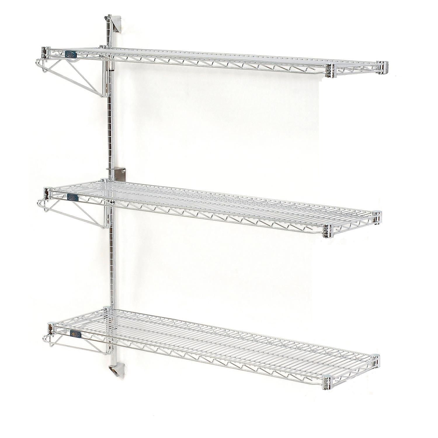 Nexel Wall Mount Wire 3-Shelf Add-On Unit, 48"W x 18"D x 54"H - Walmart.com