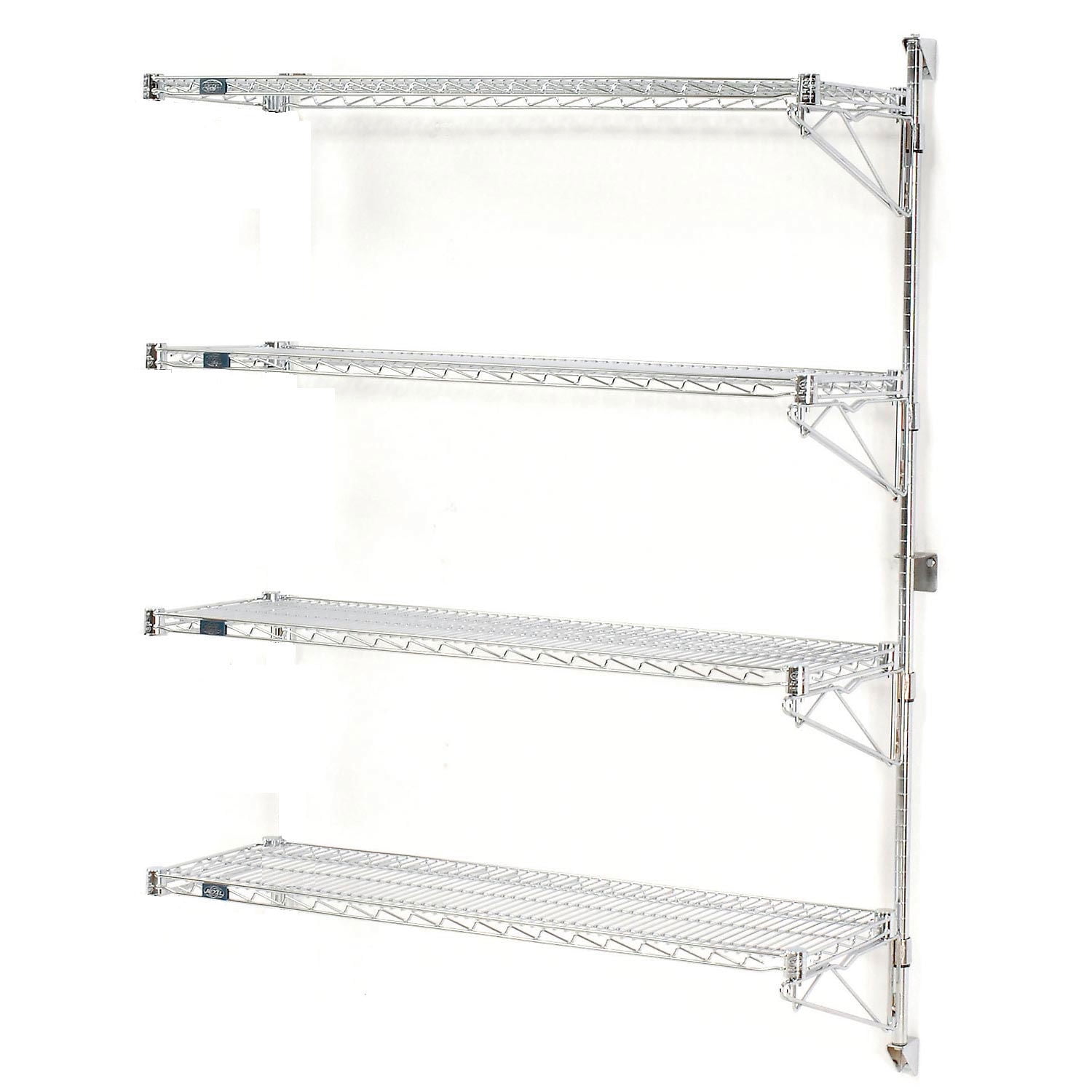 Nexel Wall Mount Wire 4-Shelf Add-On Unit, 48"W x 14"D x 63"H - Walmart.com