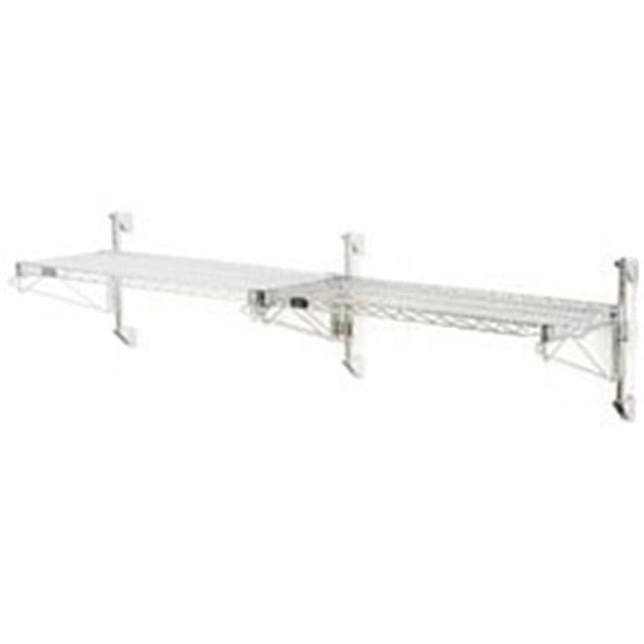 Nexel Wall Mount Wire Shelving Add-On - 1-Shelf, Chrome - 30 x 24 x 14 ...