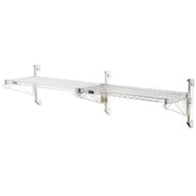 Nexel Wall Mount Wire Shelving Add-On - 1-Shelf, Chrome - 54 x 24 x 14 ...