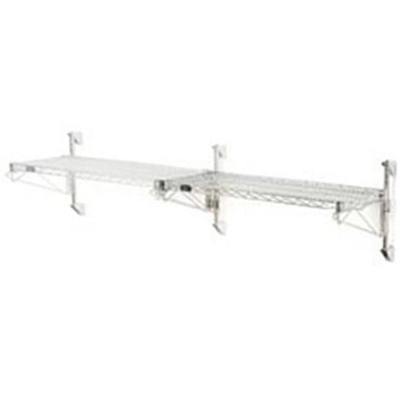 Nexel Wall Mount Wire Shelving Add-On - 1-Shelf, Chrome - 60 x 14 x 14 ...