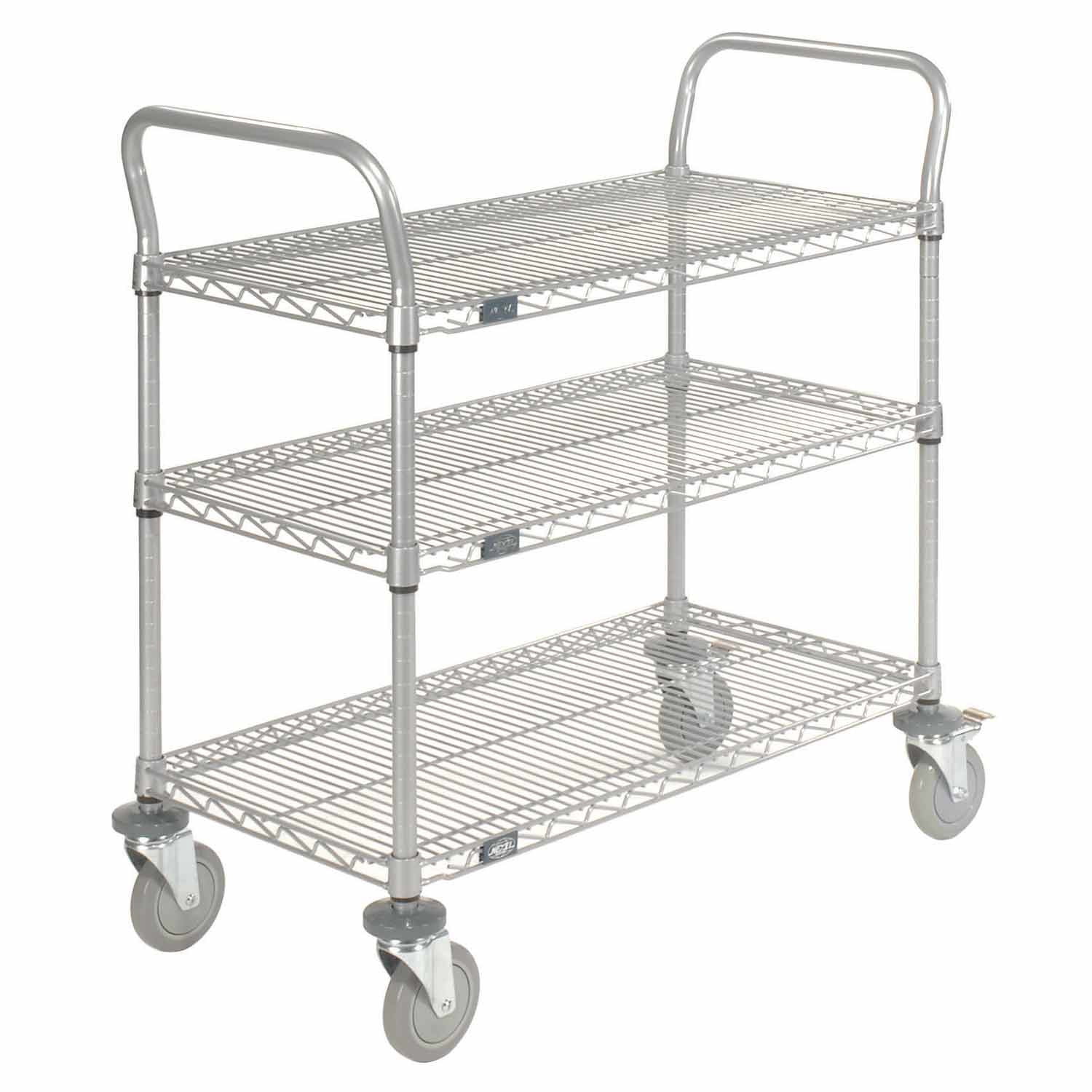Nexel Wire Shelf Utility Cart With Brakes, 3 Shelves, 800 Lb. Capacity ...