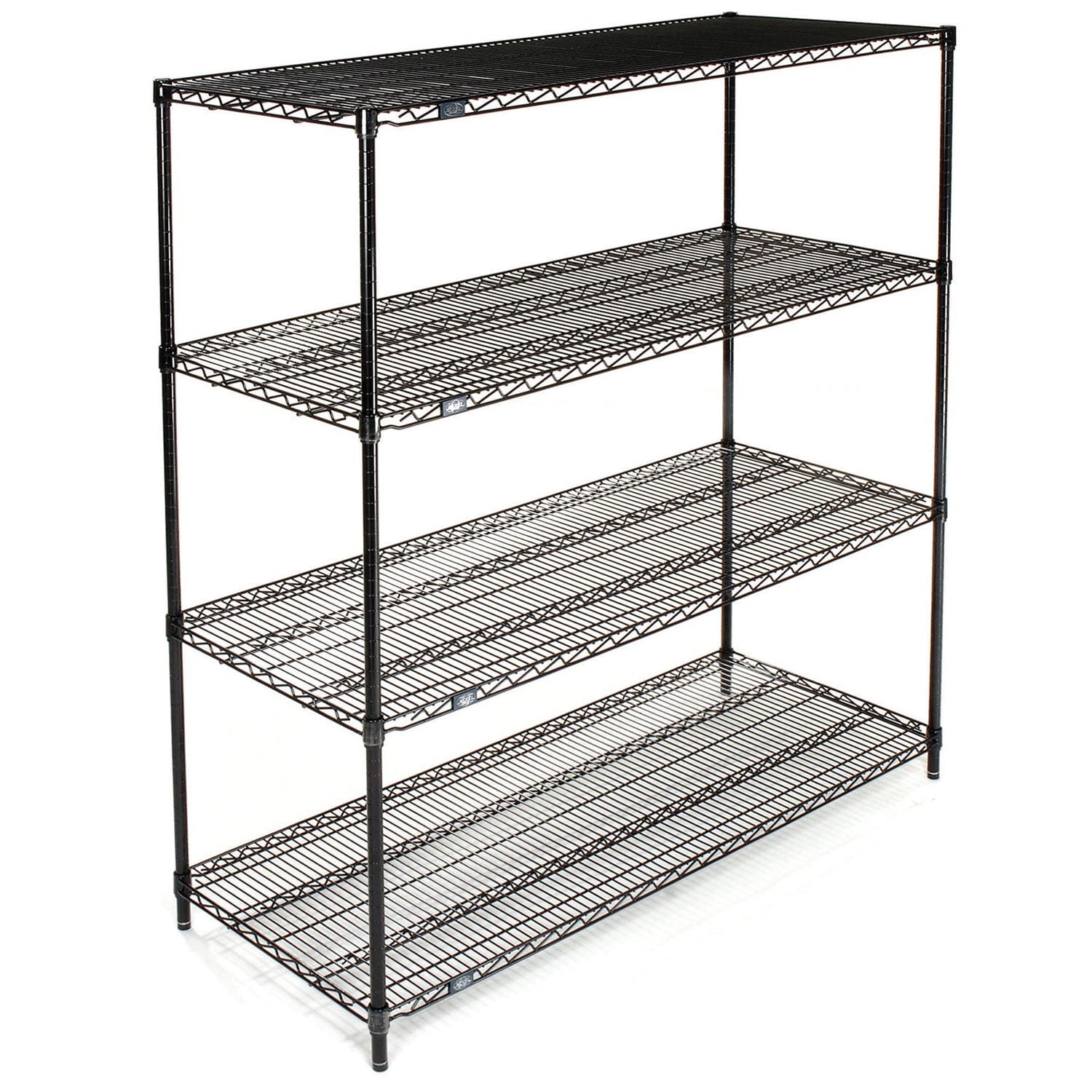 Nexel Wire Shelving, Black Epoxy, 54"W X 24"D X 63"H - Walmart.com