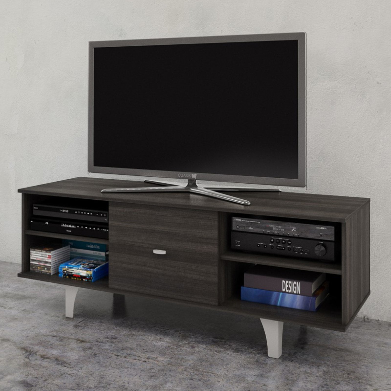 Nexera 106030 Jasper 1-Door TV Stand, 60-inch, Ebony-Finish:Ebony,Size ...