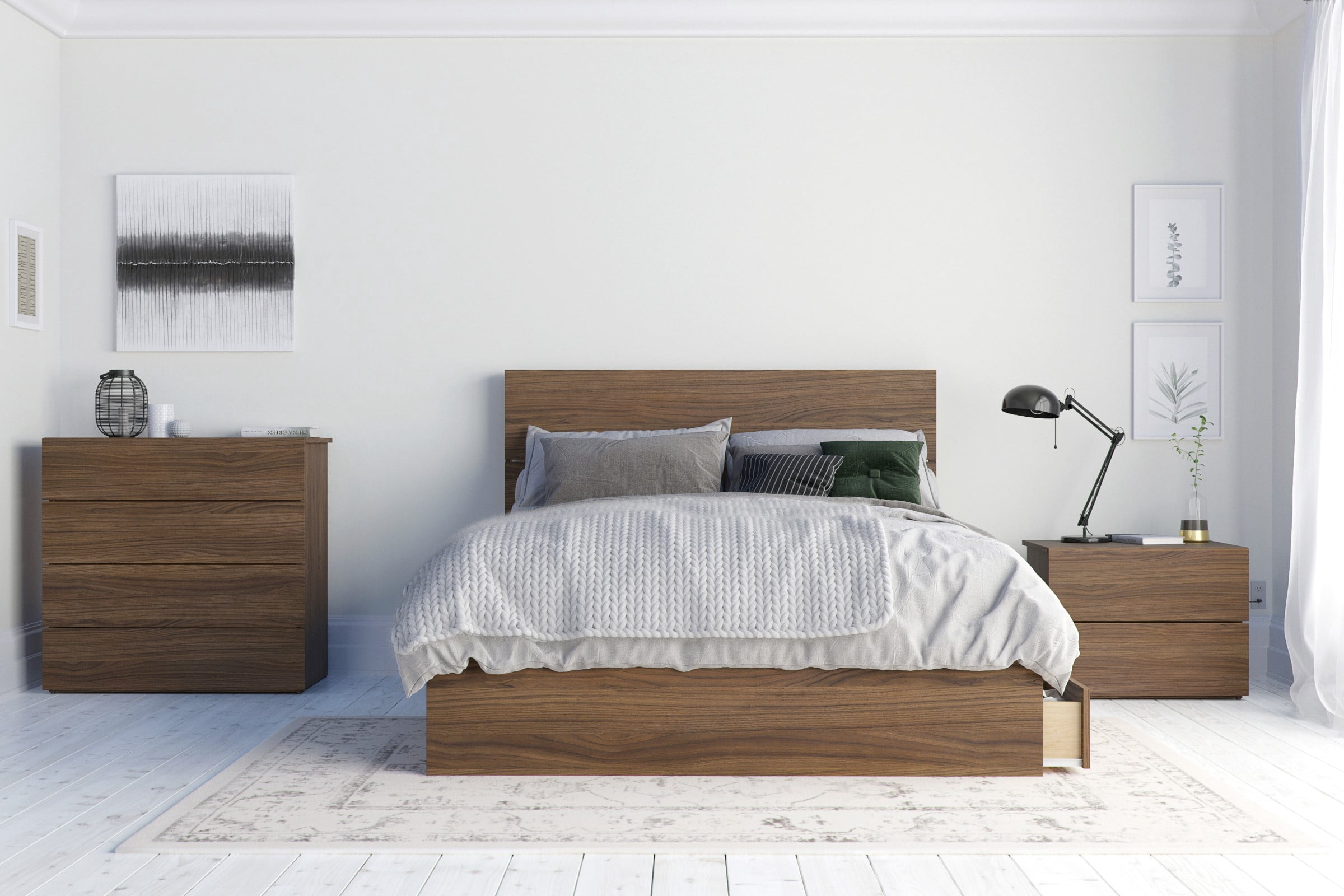 Nexera 4-Piece Bedroom Set With Bed Frame, Headboard, Nightstand ...