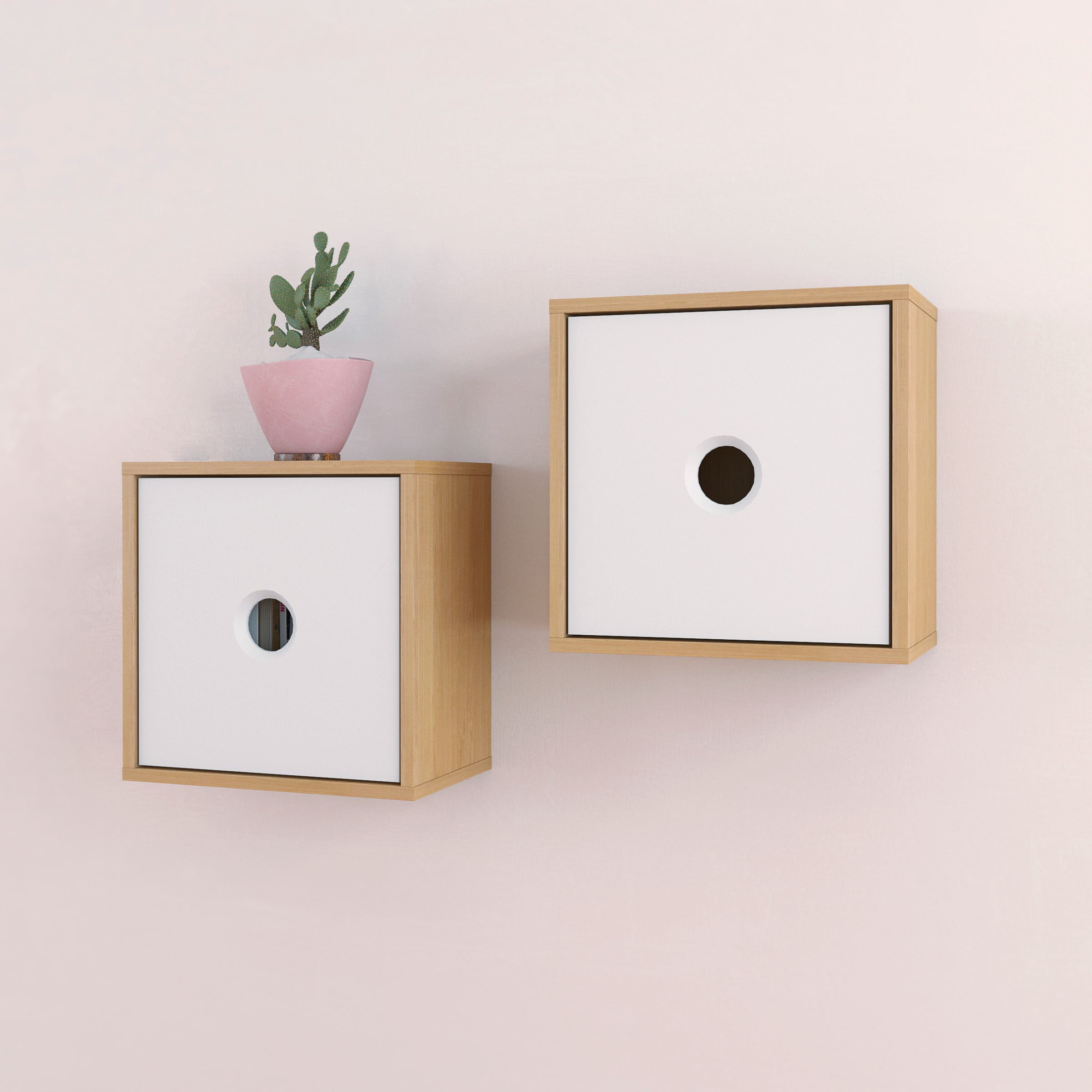 Nexera 602239 Domino Kids Wall Units Set of 2 Natural Maple and White ...