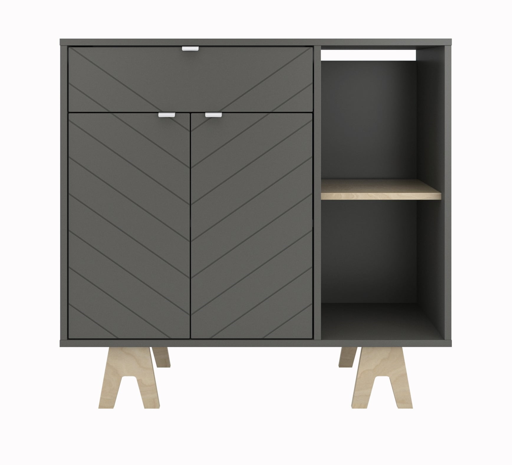 Nexera Gossip Sideboard Greige Lacquer and Melamine Finish with Accent ...