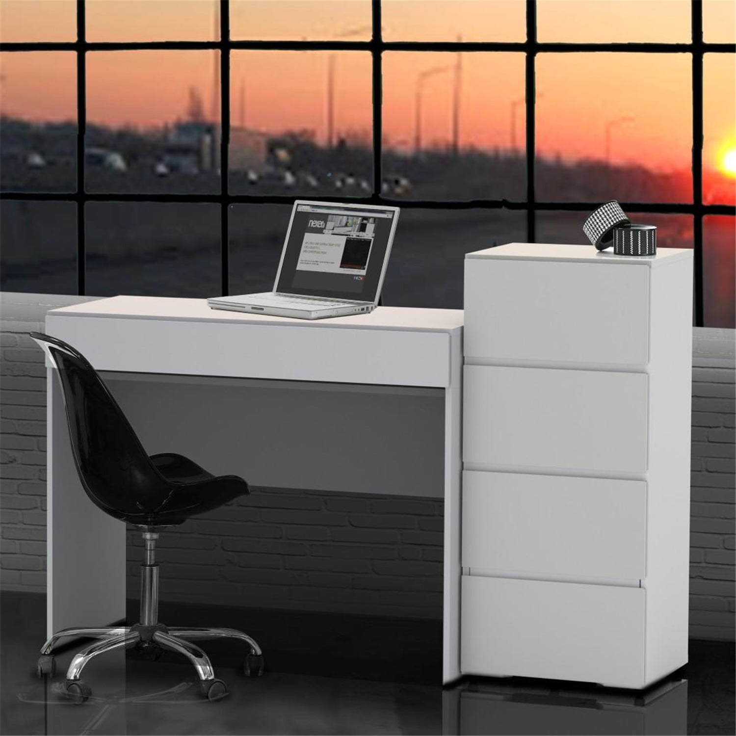 Nexera Blvd 2 Piece Home Office Set in White - Walmart.com