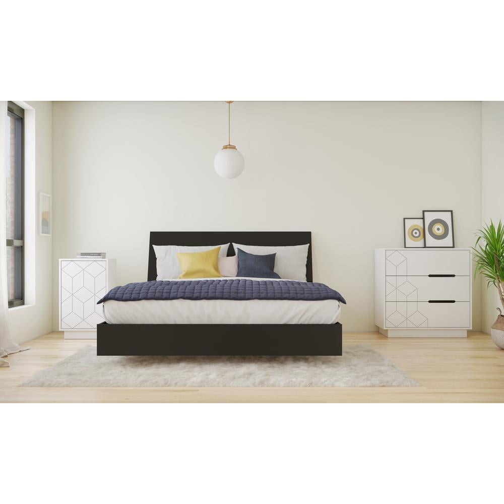 Nexera Campus 4 Piece Queen Size Bedroom Set, Black and White - Walmart.com