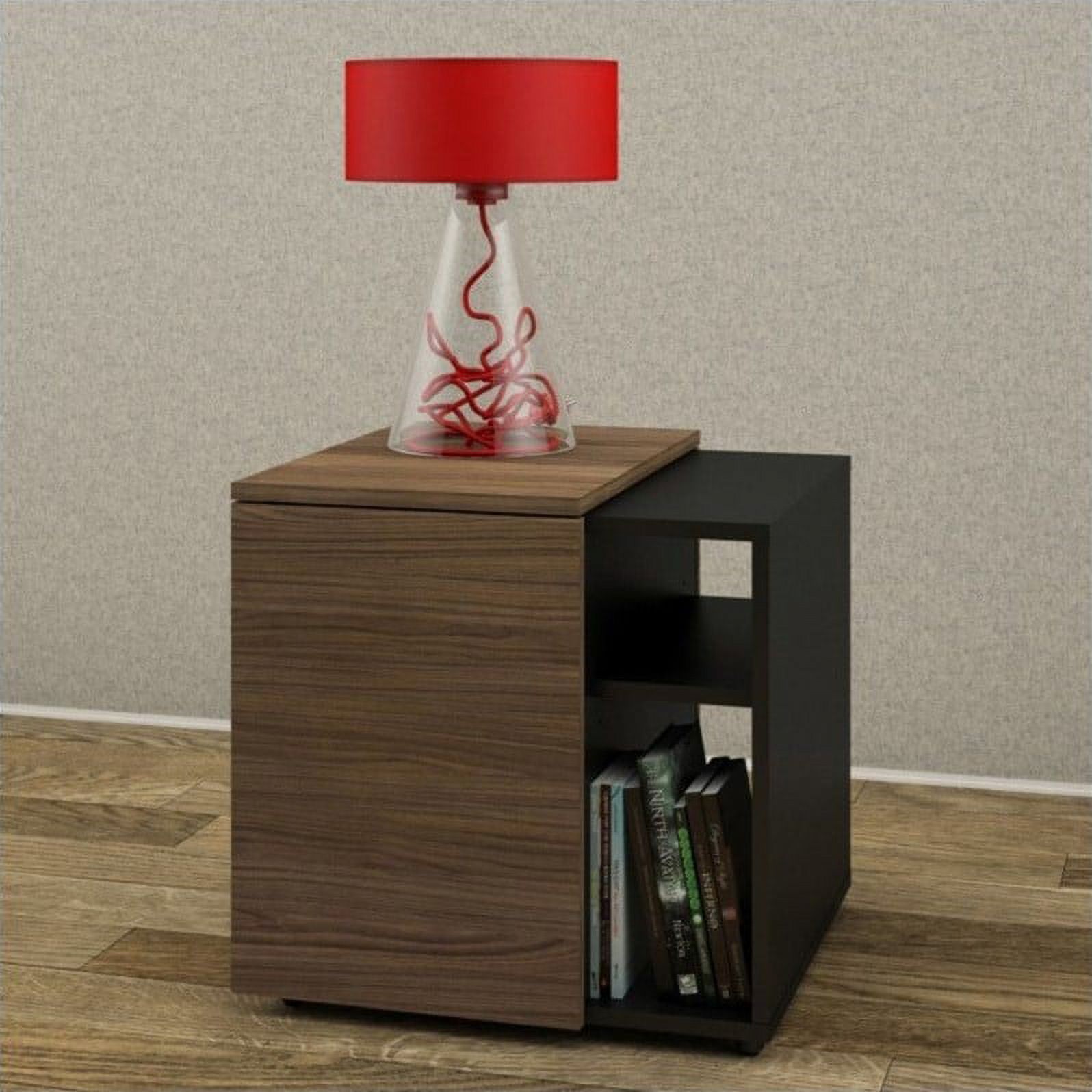 Nexera Next End Table in Black and Walnut - Walmart.com