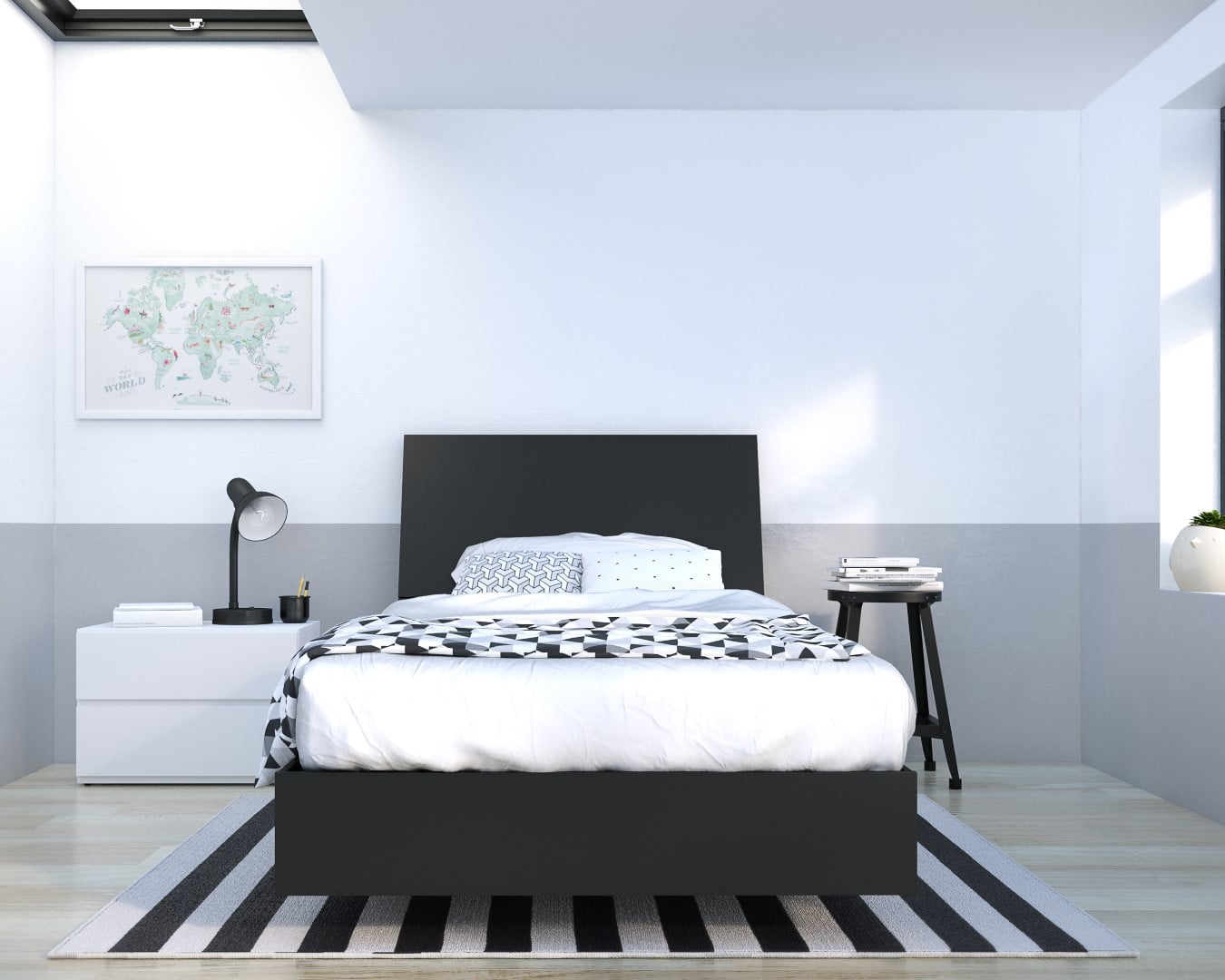 Nexera Orca 3 Piece Bedroom Set, Black & White - Walmart.com