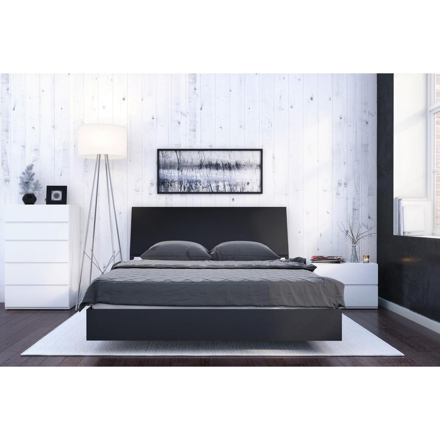 Nexera Orca 4 Piece Queen Size Bedroom Set, Black & White - Walmart.com
