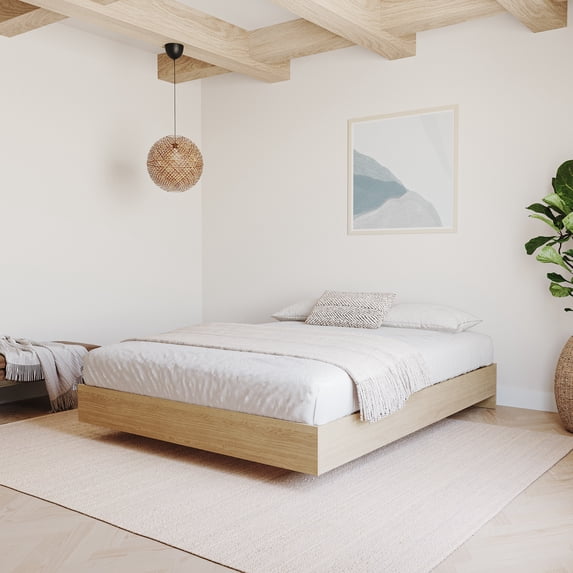 Nexera Queen Size Platform Wood Bed Frame, Natural Maple - Walmart.com