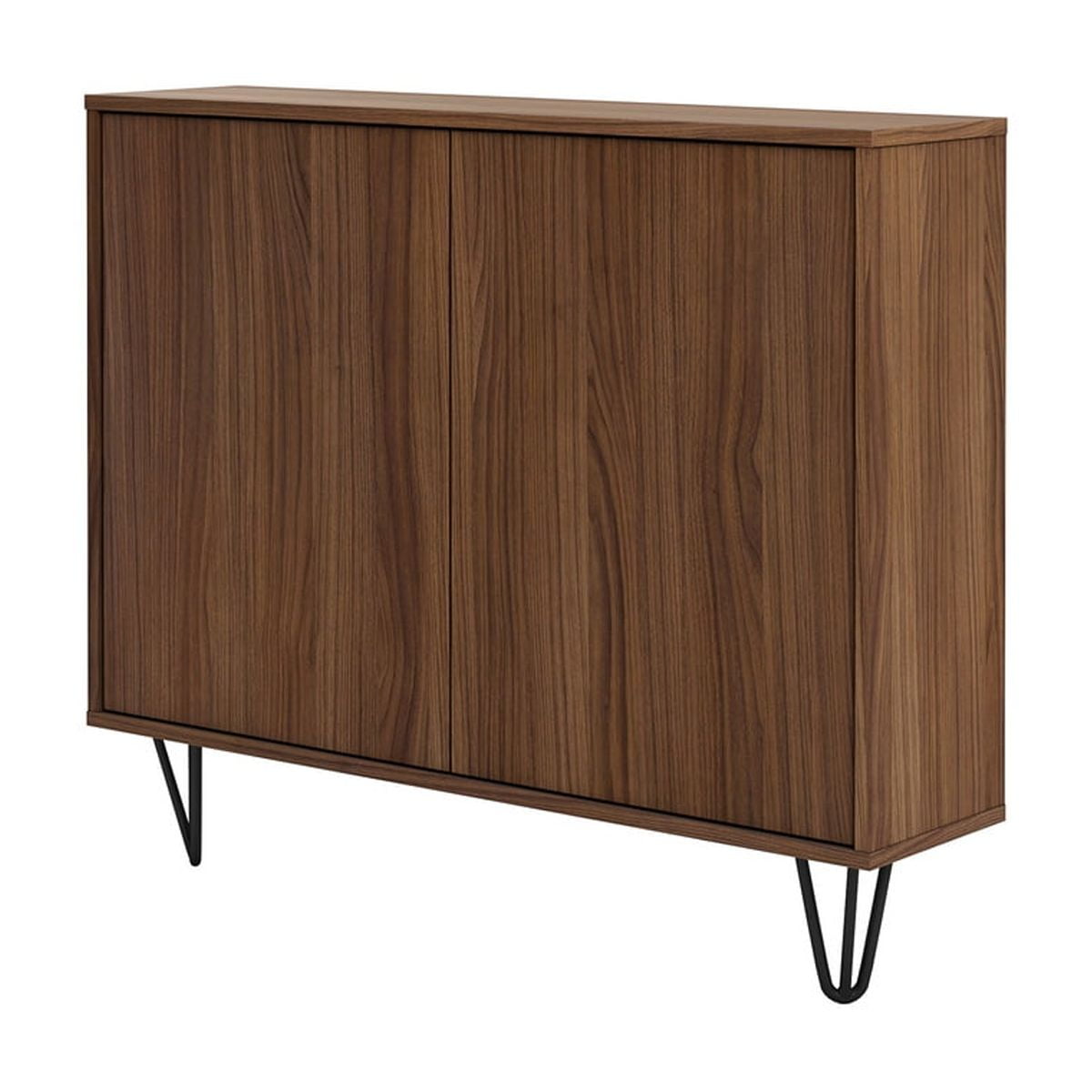 Nexera Slim Living Room Storage Chest, 39In Walnut Accent Cabinet with ...