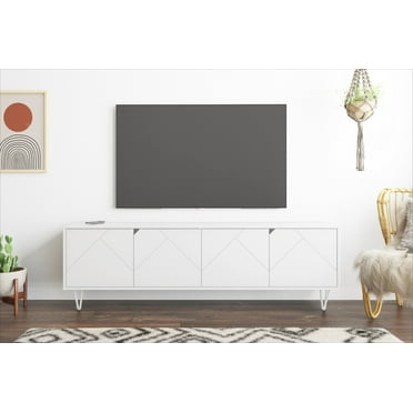 70 inch Farmhouse TV Console with Side Doors - White Oak - Walmart.com